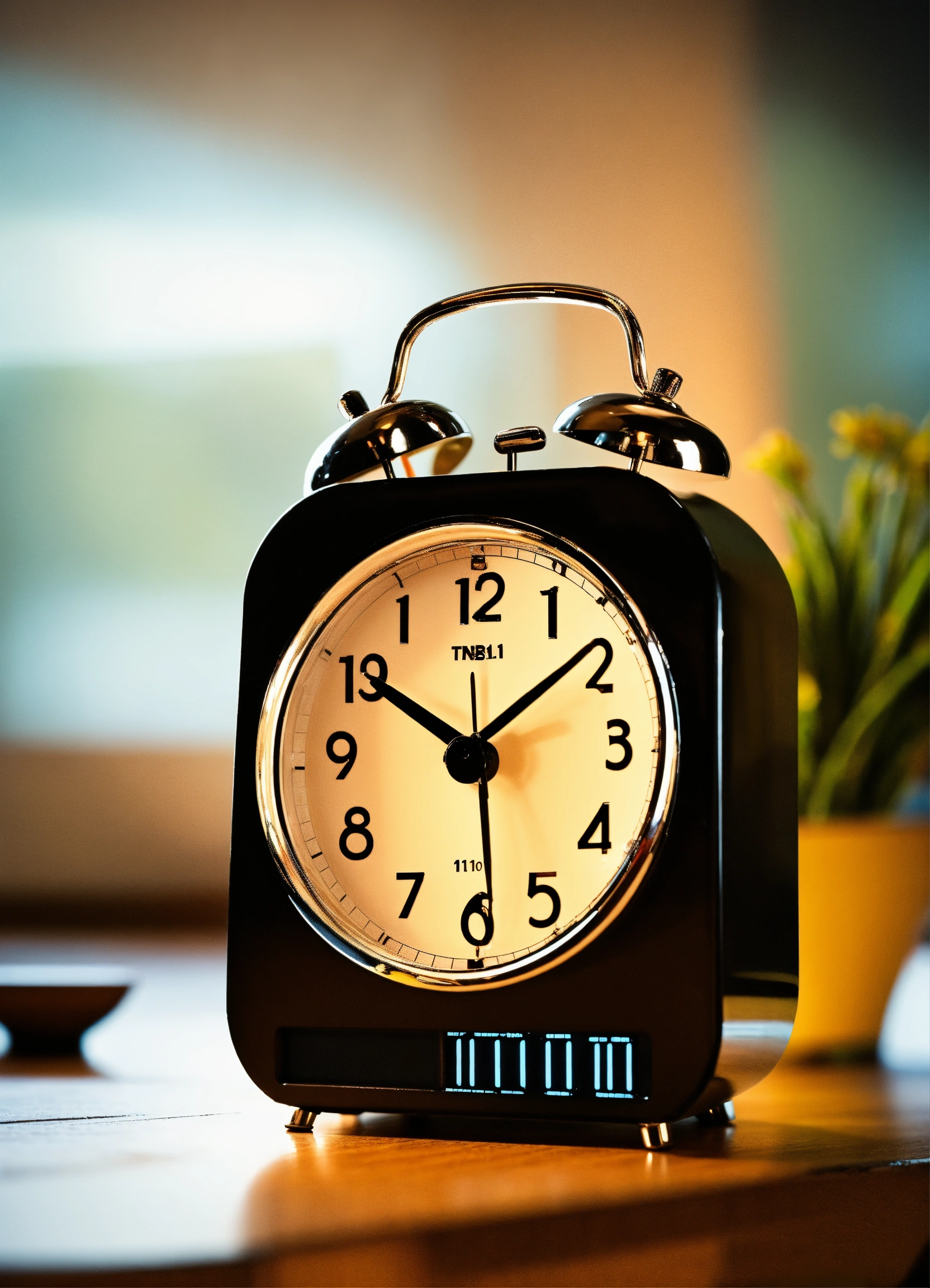 Lexica - An alarm clock with number "1111" on the screen on a table and ...