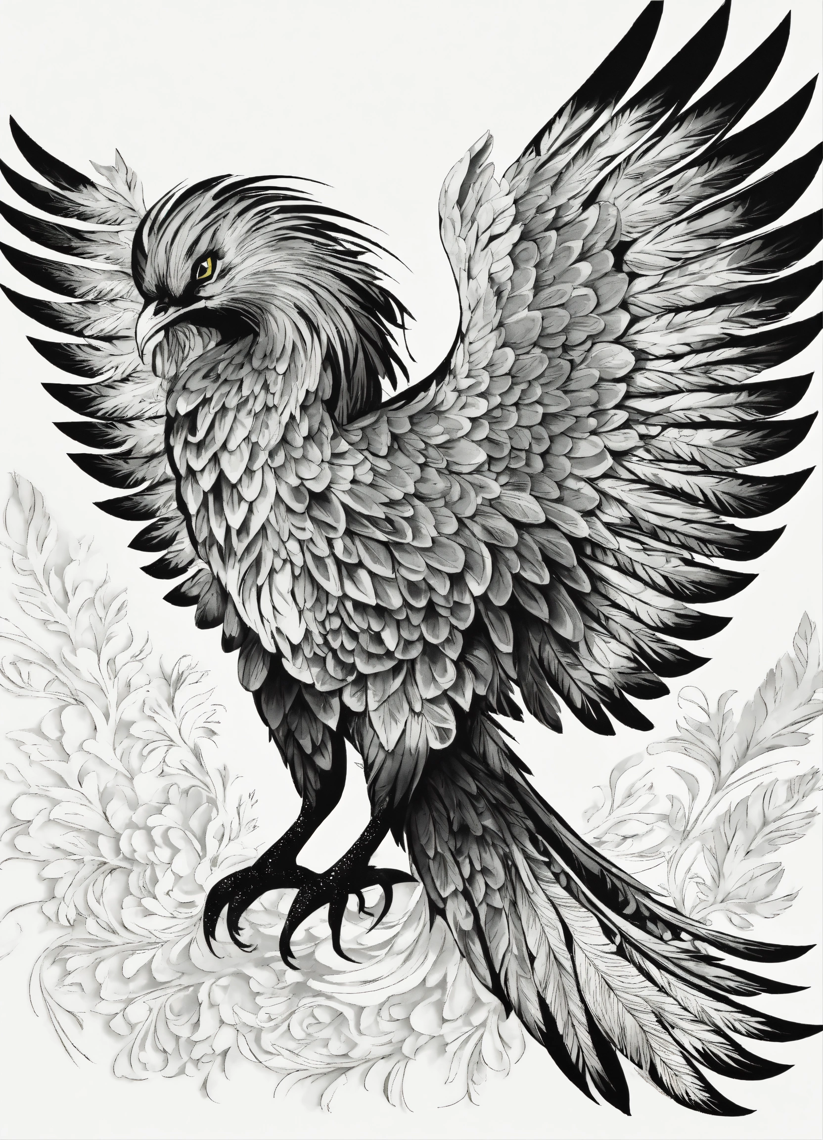 Lexica - Young phoenix; full body; 2d paper cut illustration; solid ...