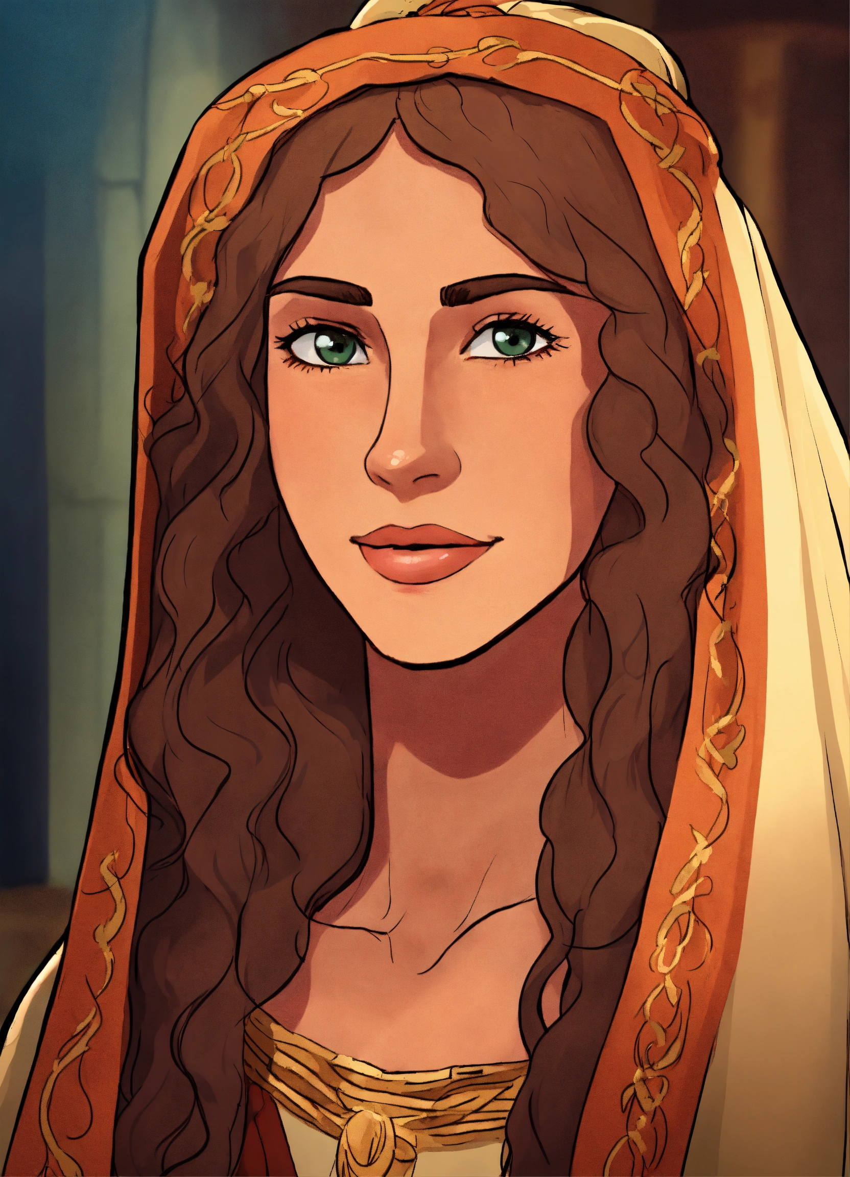 Lexica - Deborah from the bible, 2d cartoon, face closeup