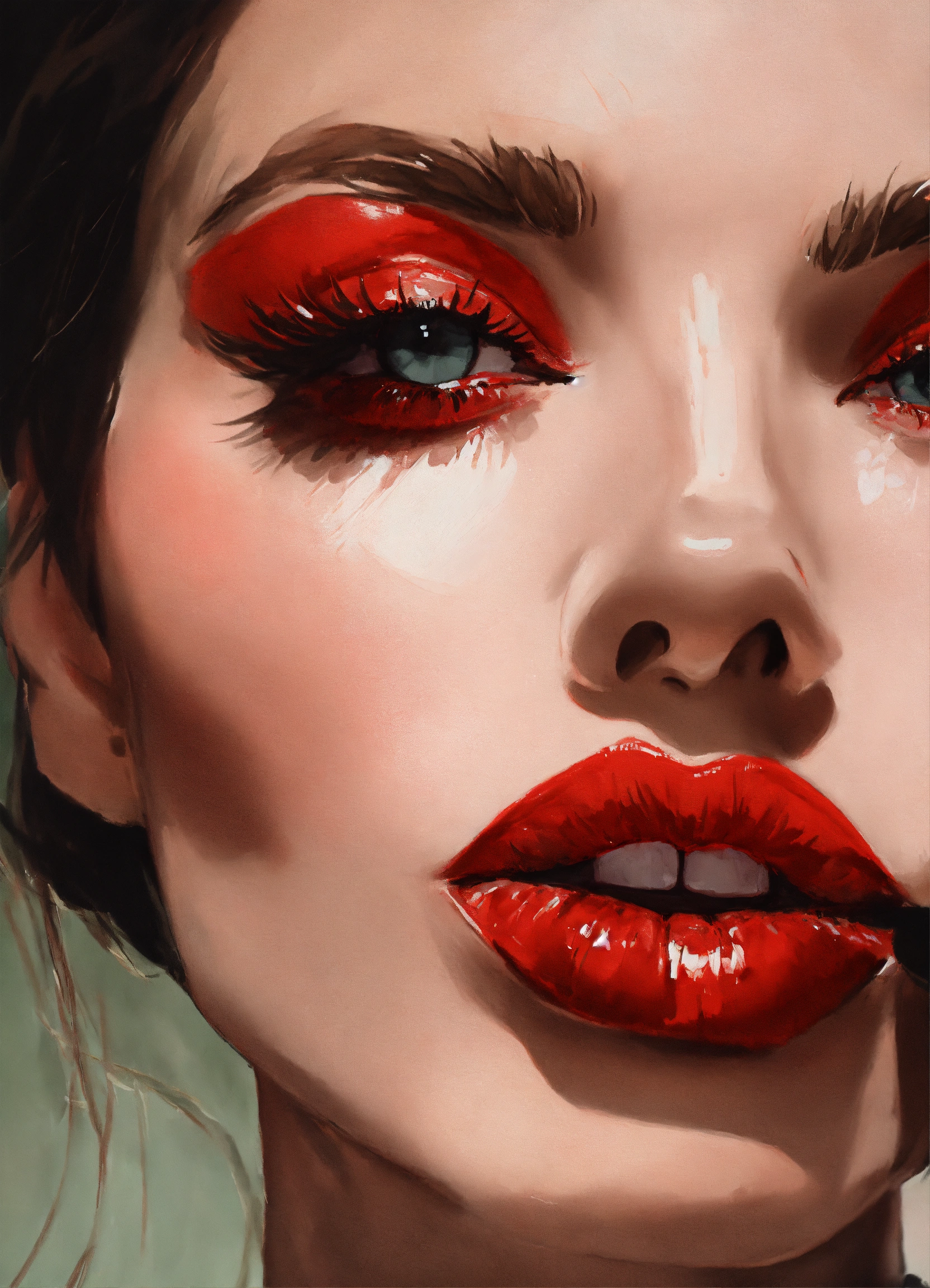 Lexica - "simple red lip painting"