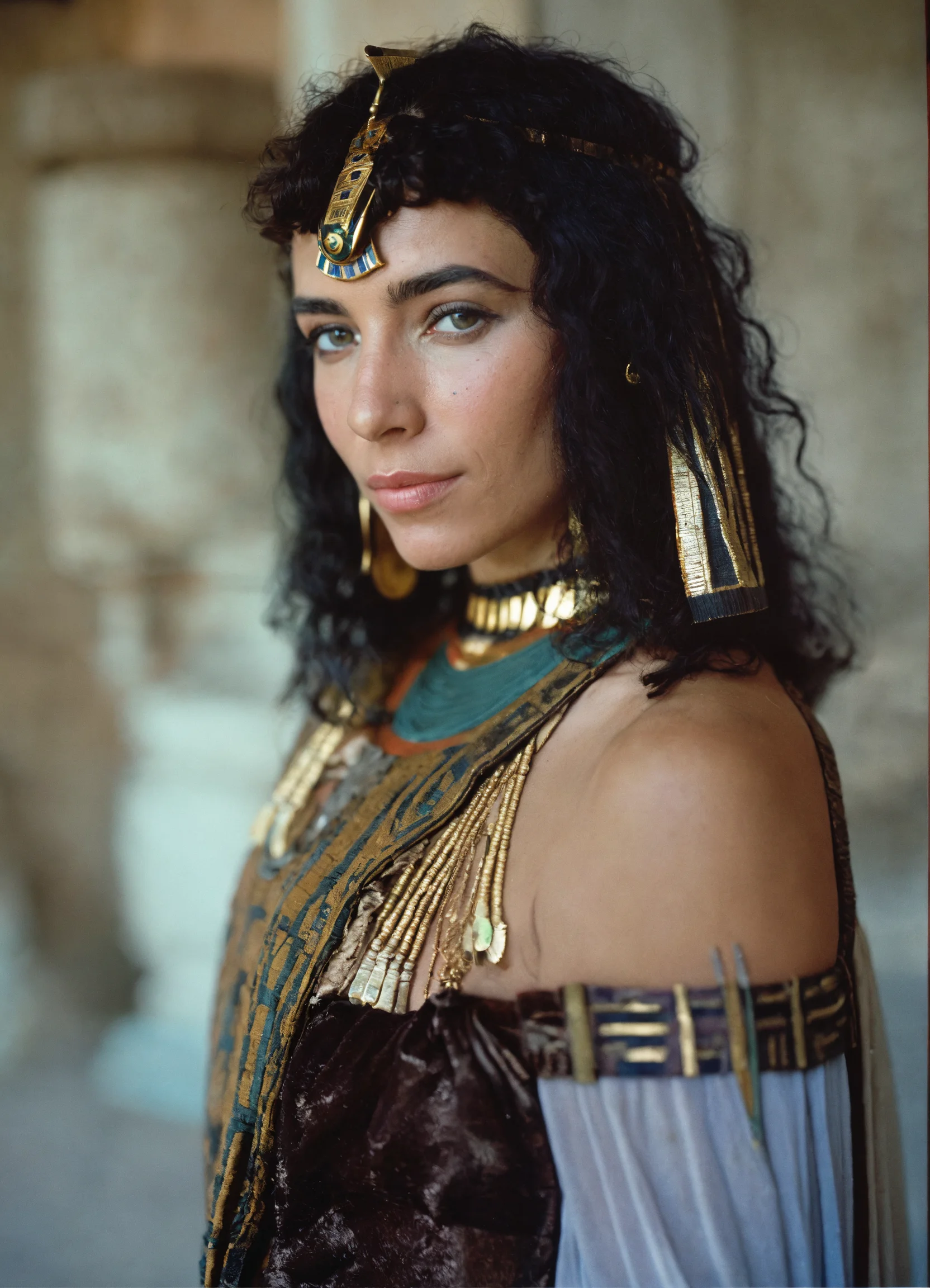 Lexica - Photo of Cleopatra, soft smirk, portra 400