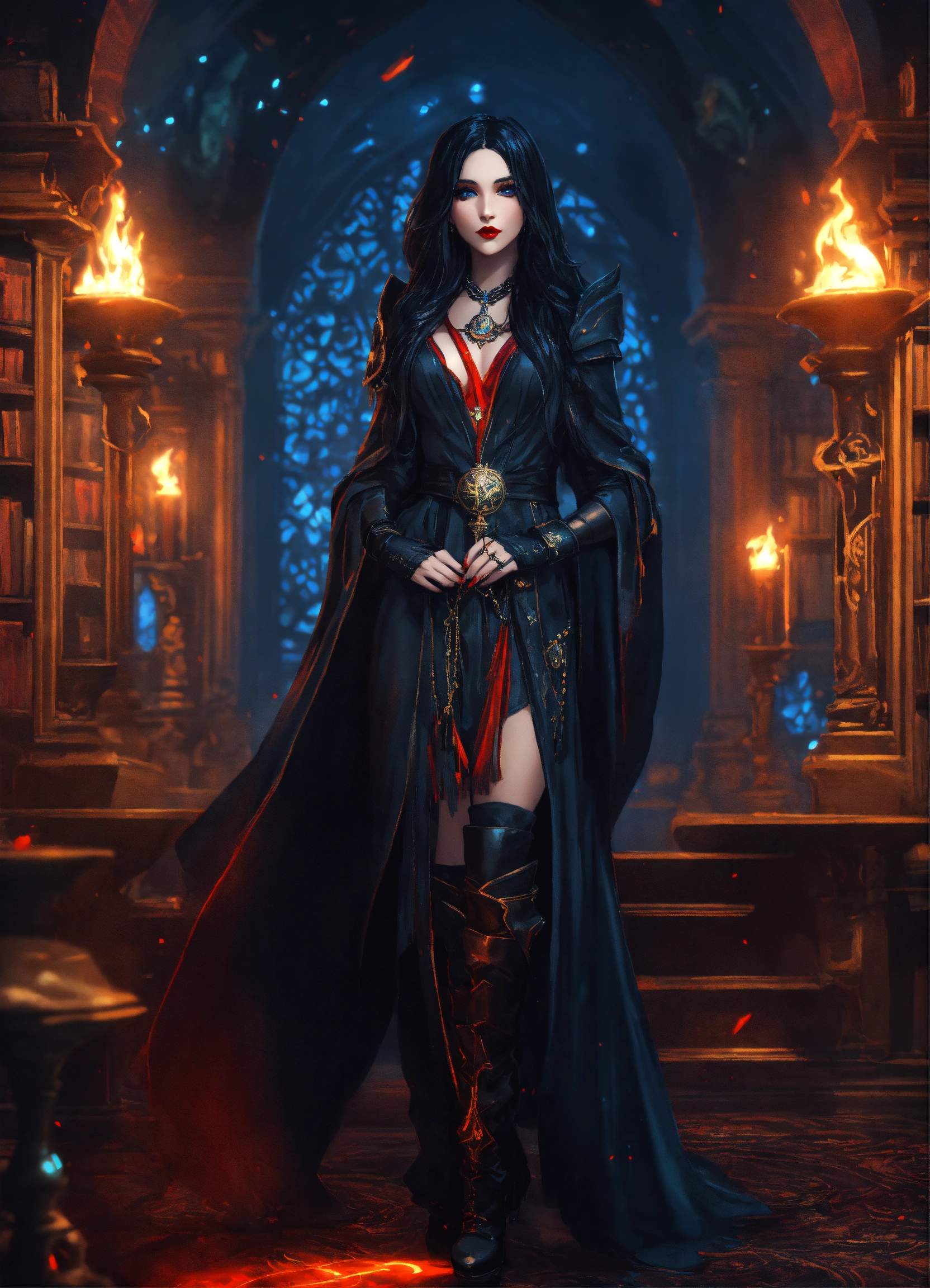 Lexica - 8k, fantasy art, arcane library background, enchantress, 5 ...