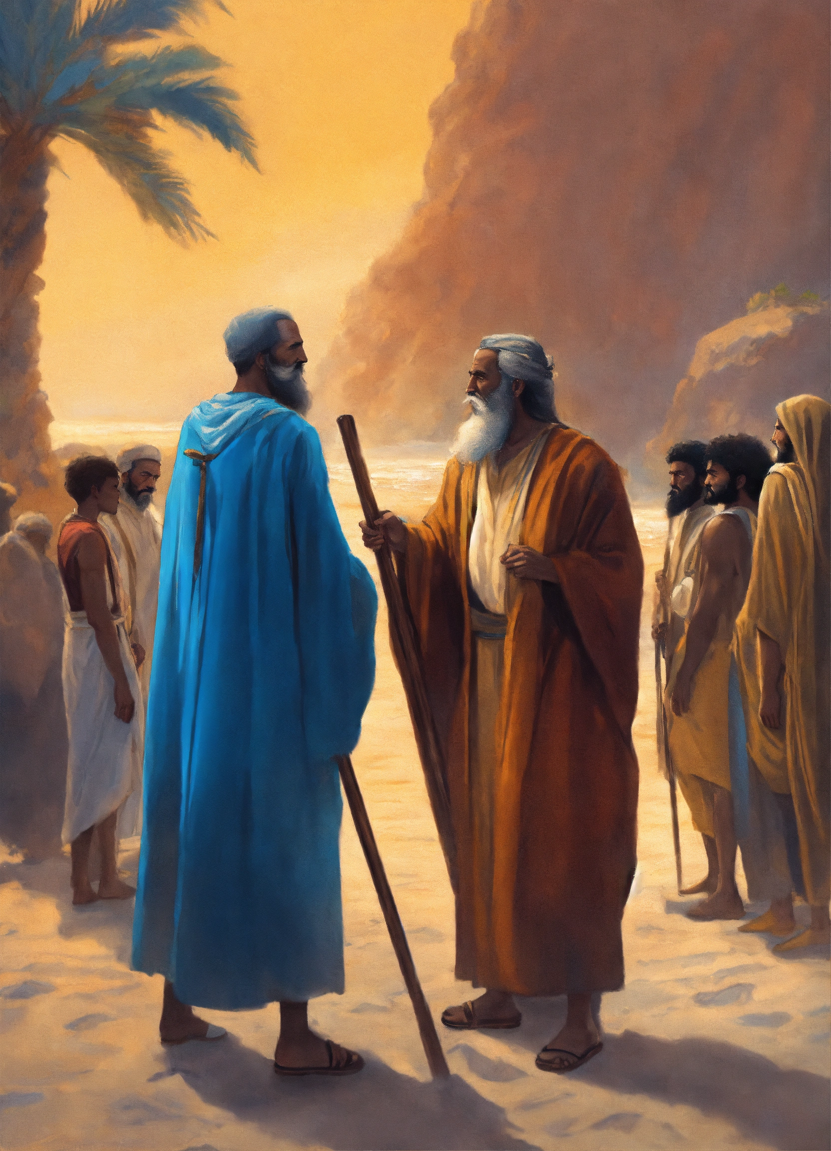 Lexica - Cinmatic. View from the back. Moses prophet meet another ...