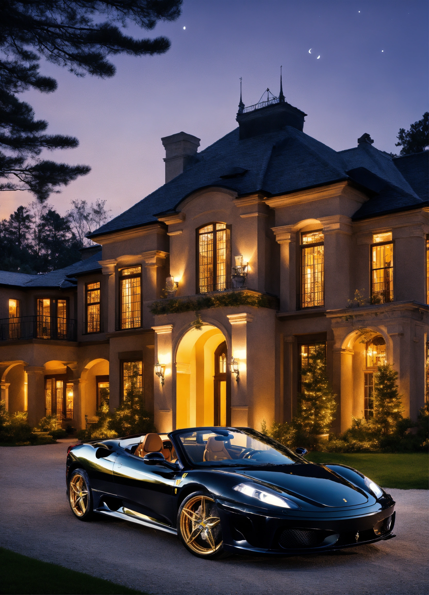 Lexica - 2023 ferrari f430 convertible black and Gold trim with modern ...