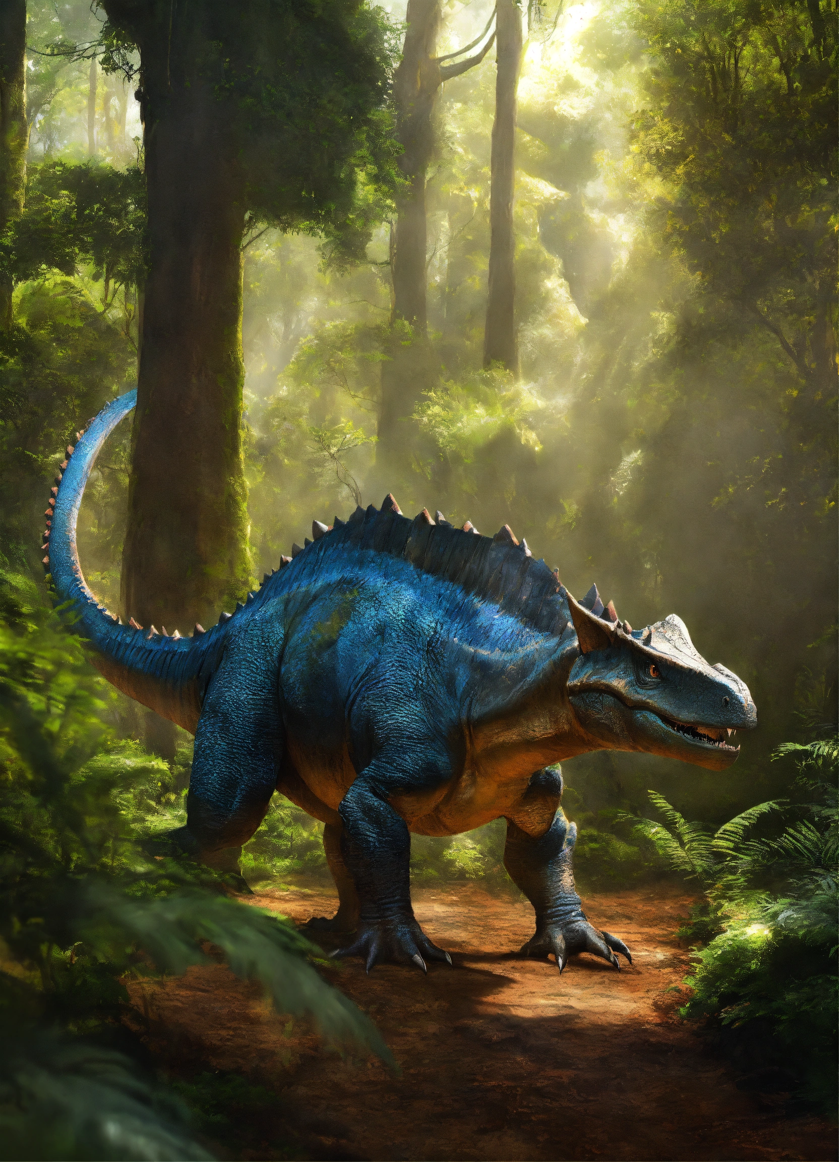 Lexica - Photorealistic Jurassic world, forest, Stegosaurus concept art ...