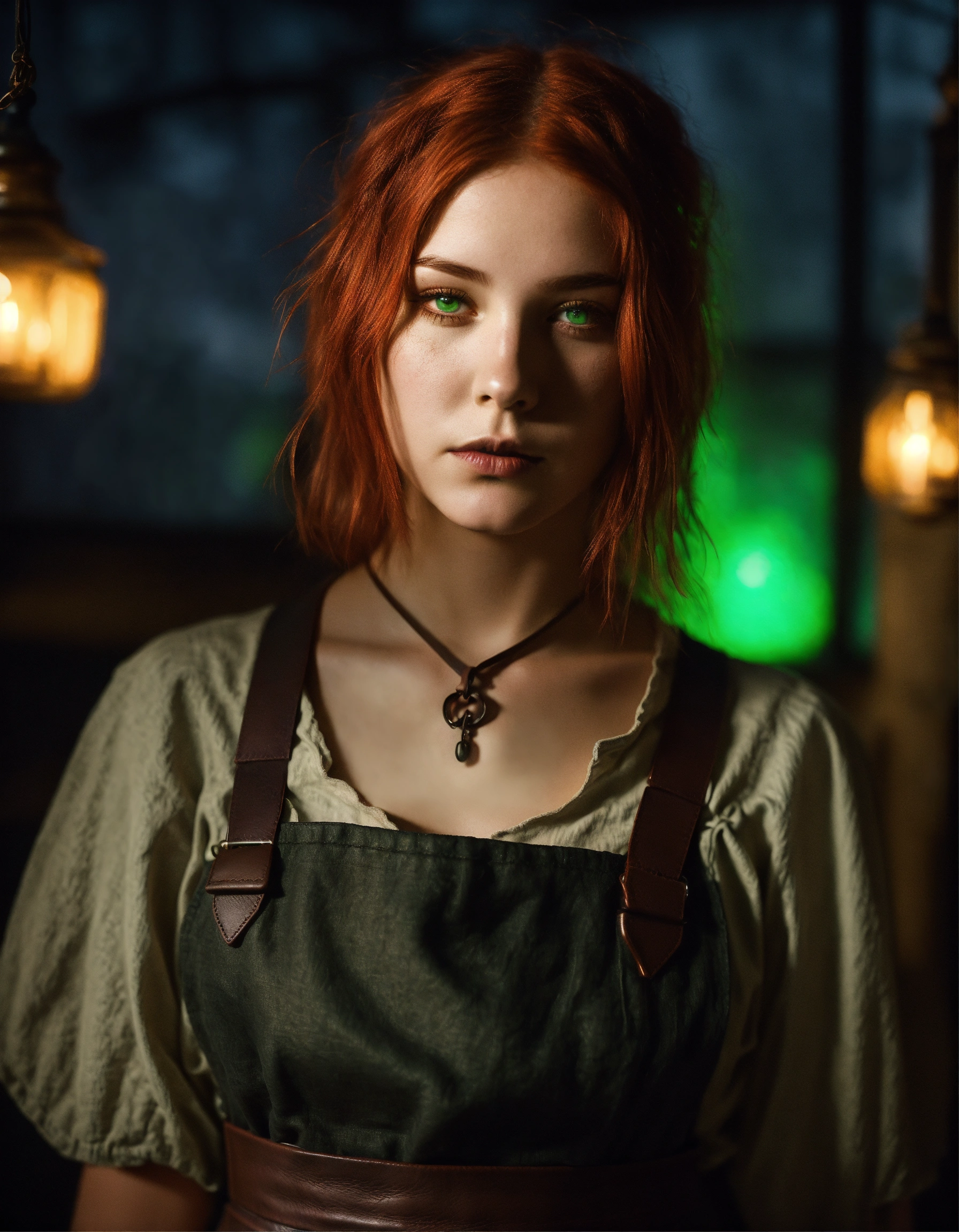 Lexica - Body portrait, 18 year old goth girl alchemist with red hair ...