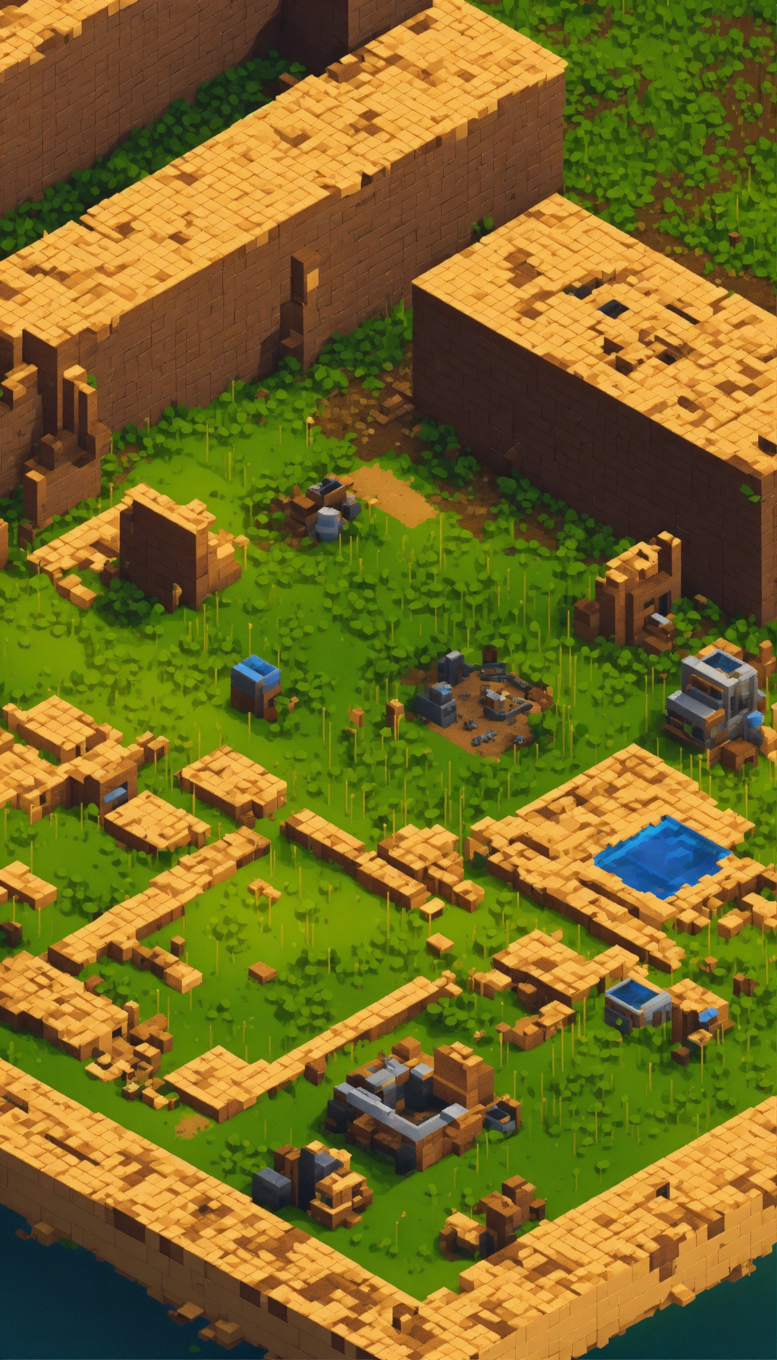 Lexica - Isometric top down close up zoomed in simple blocky pixel ...