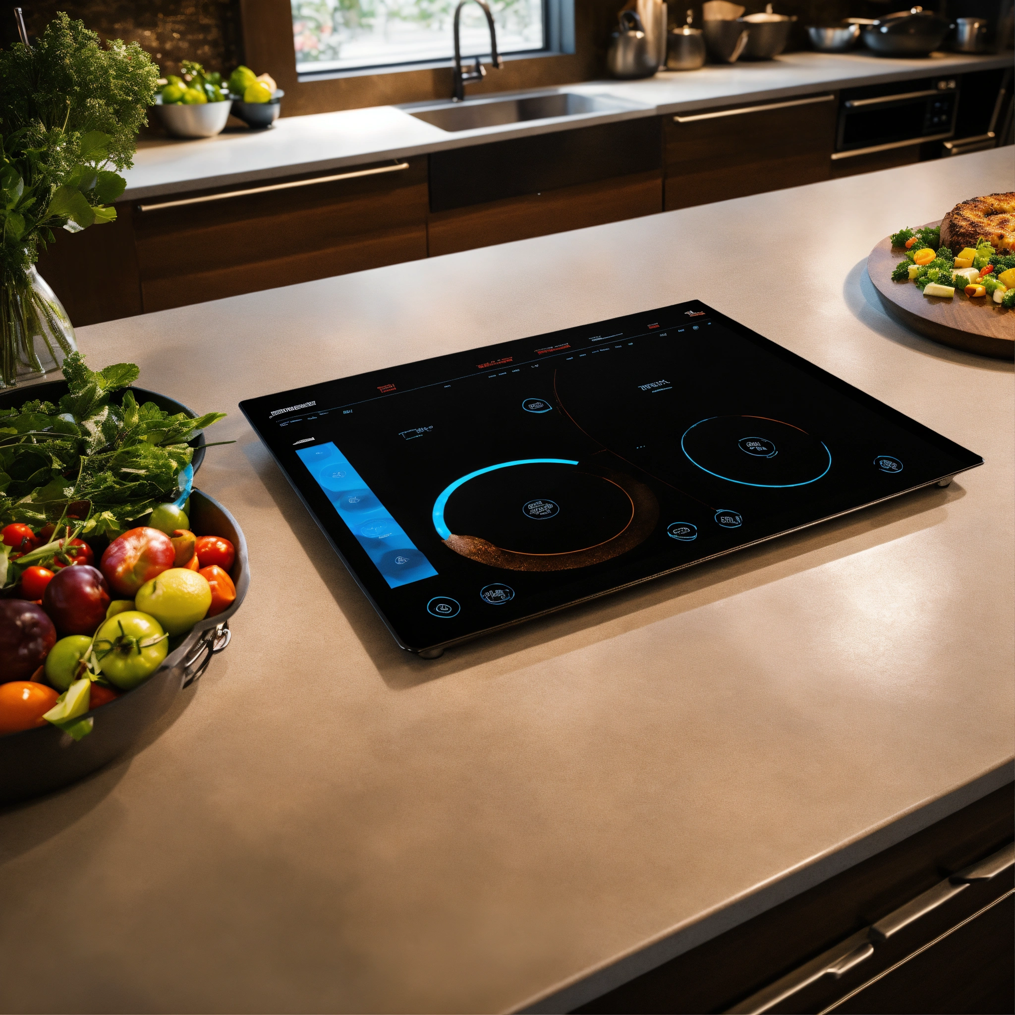 Lexica - Tablet seamlessly integrated into a kitchen island, UI/UX ...