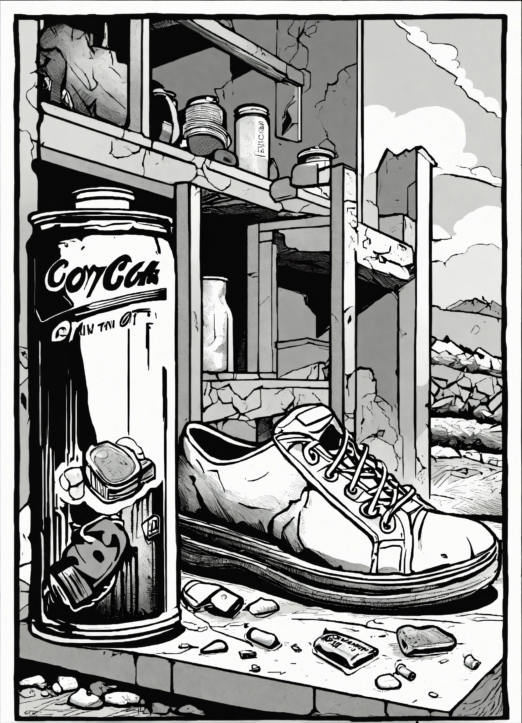 Lexica - Rough, coarse, crude, vector, line art, oy Lichtenstein comix ...