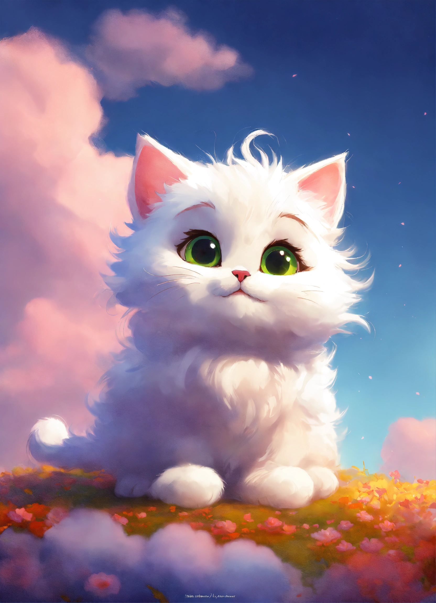 Lexica - Cute kitty as a cloud, fluffy, pixar, concept art, digital art ...