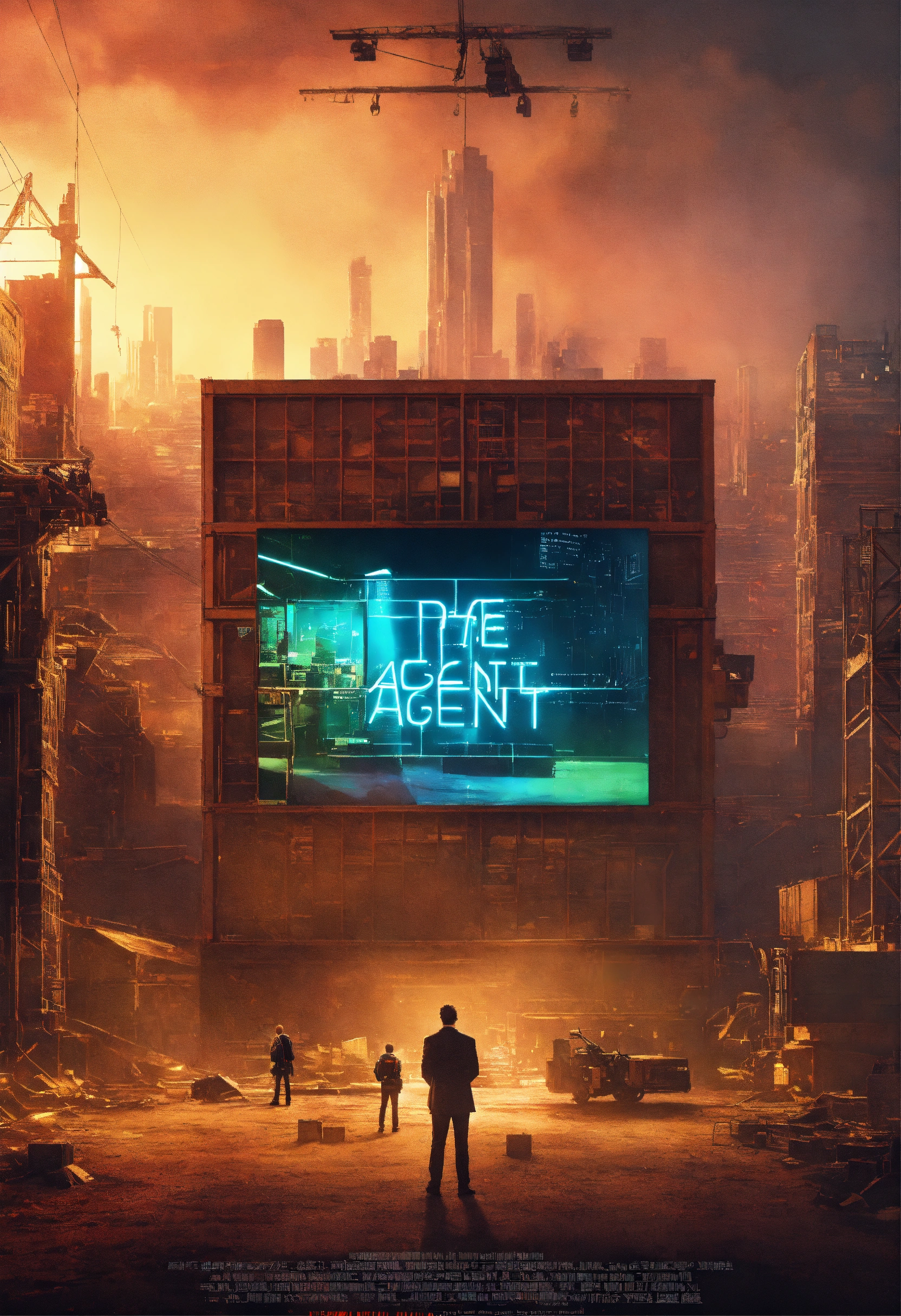 Lexica - Movie poster for 'Temporal Agent', where a colossal Microsoft ...