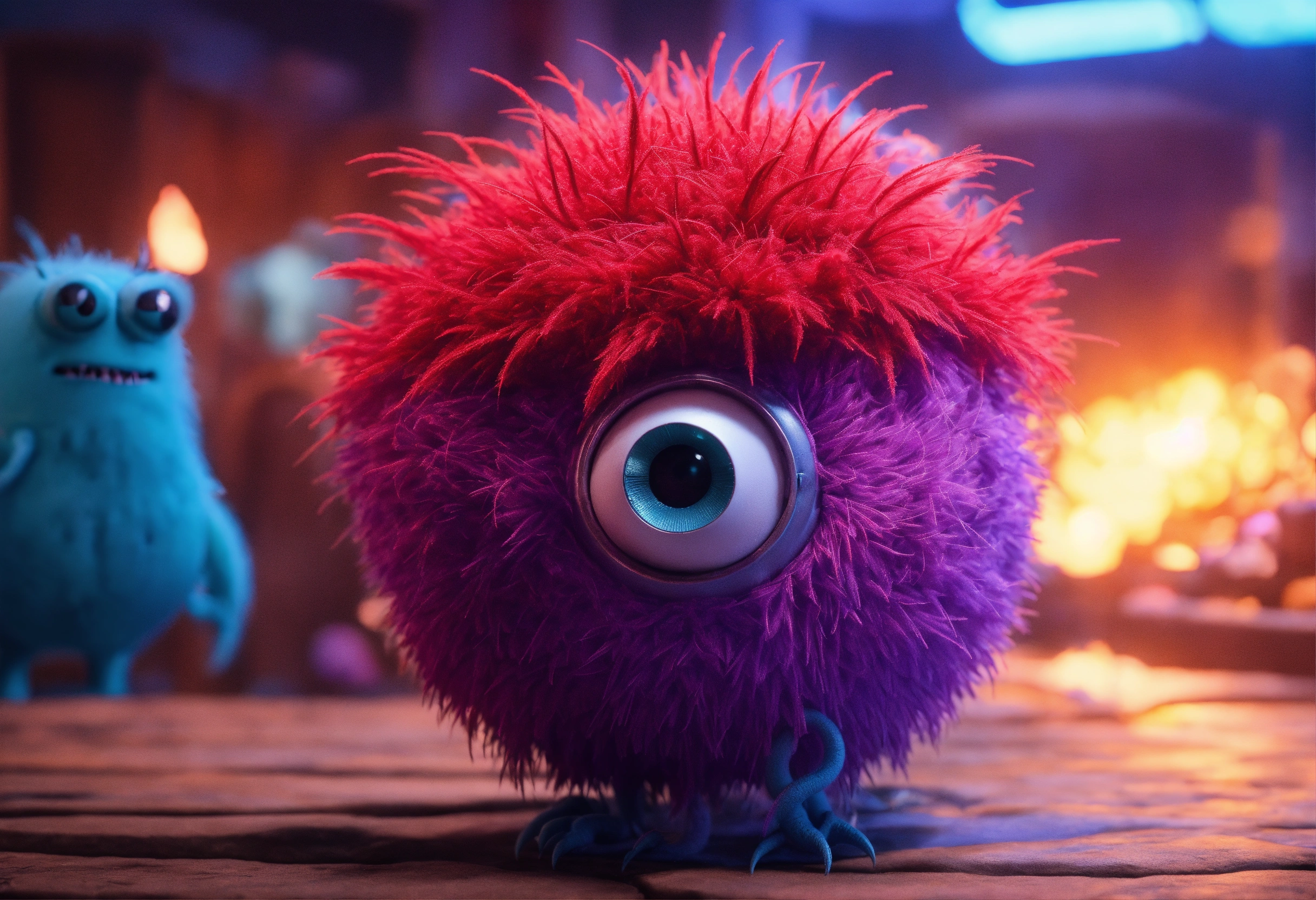 Lexica - CGI! scary red germ monster character. Highly detailed. Scary ...