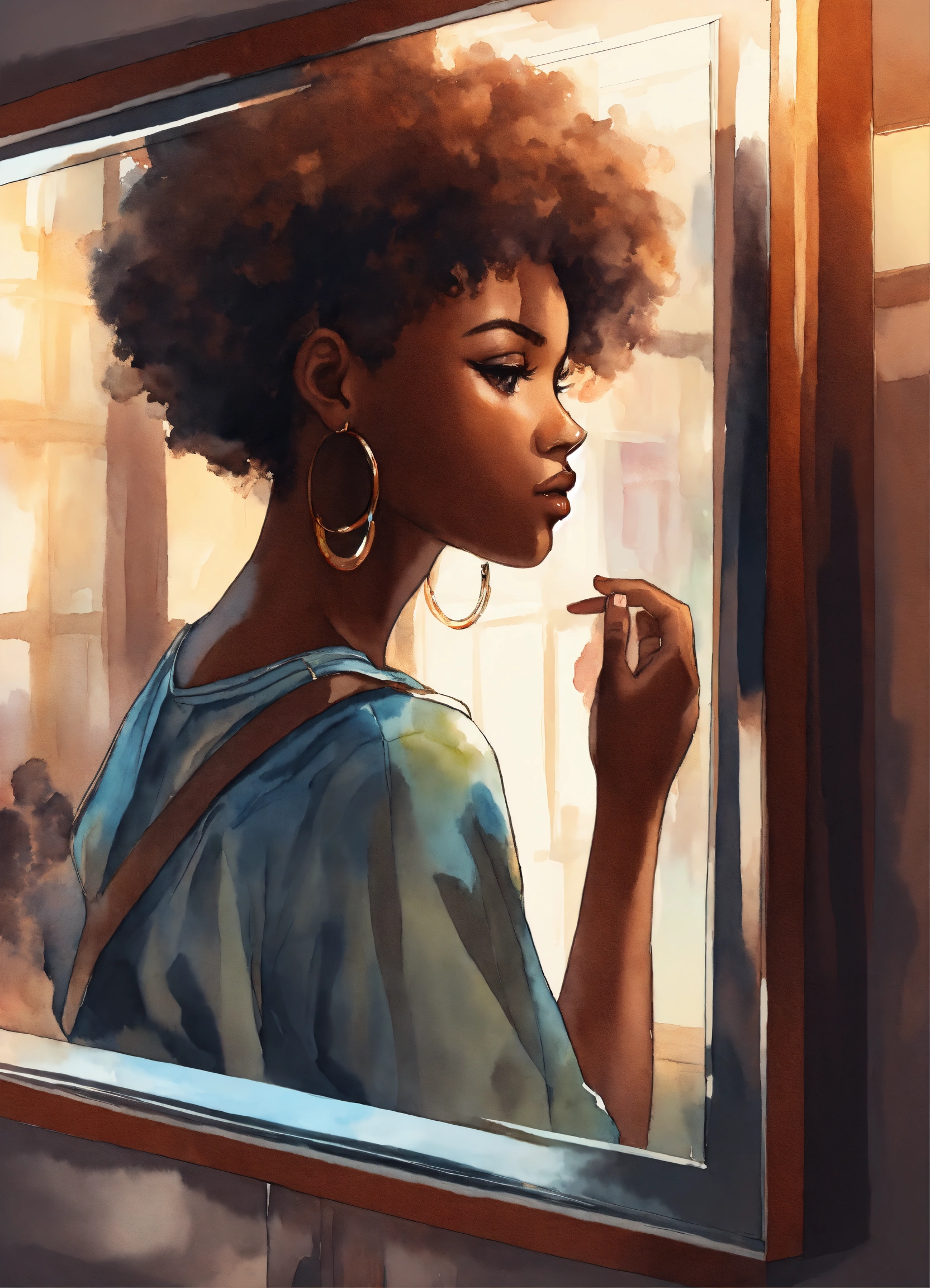 Lexica - A realistic watercolor painting, 5d, flat vector faceless ...