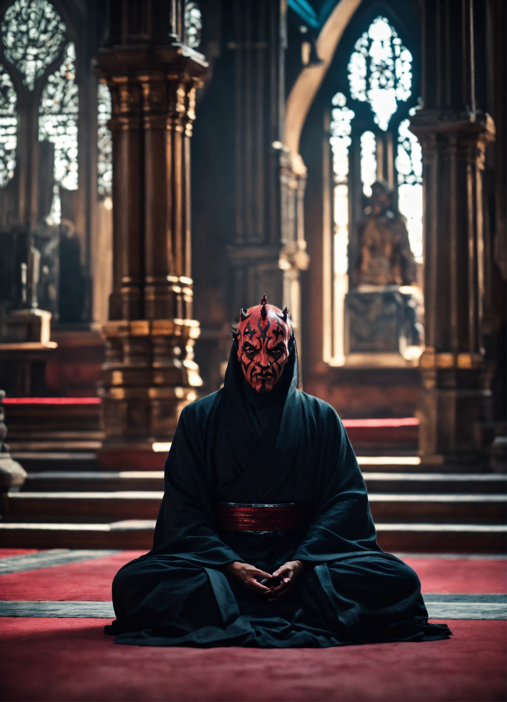 Lexica - Gothic aesthetic, darth maul meditating, in a temple, gothic ...