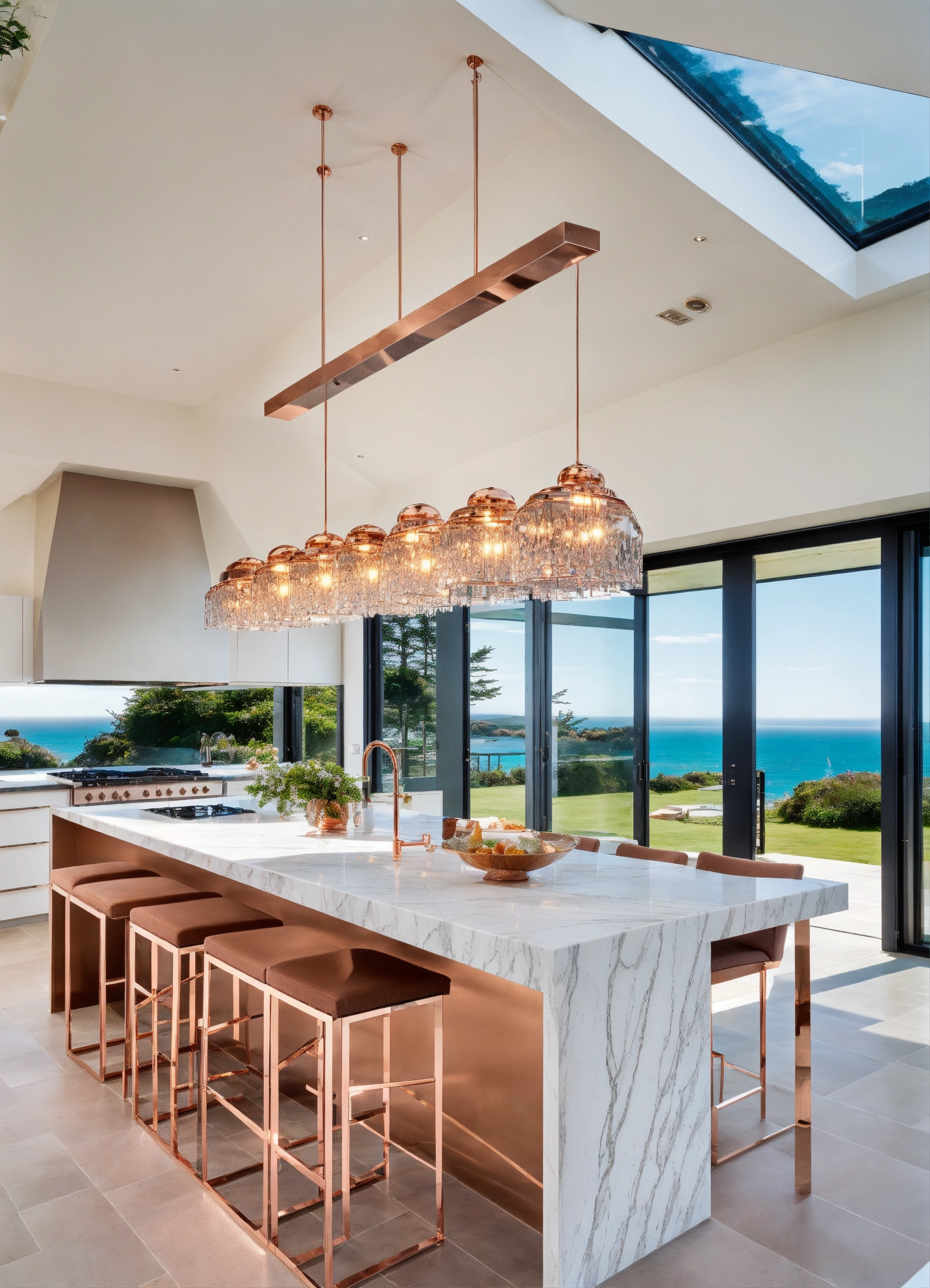 Lexica - Modern Kitchen, ocean views, large gas cooker, rose gold ...