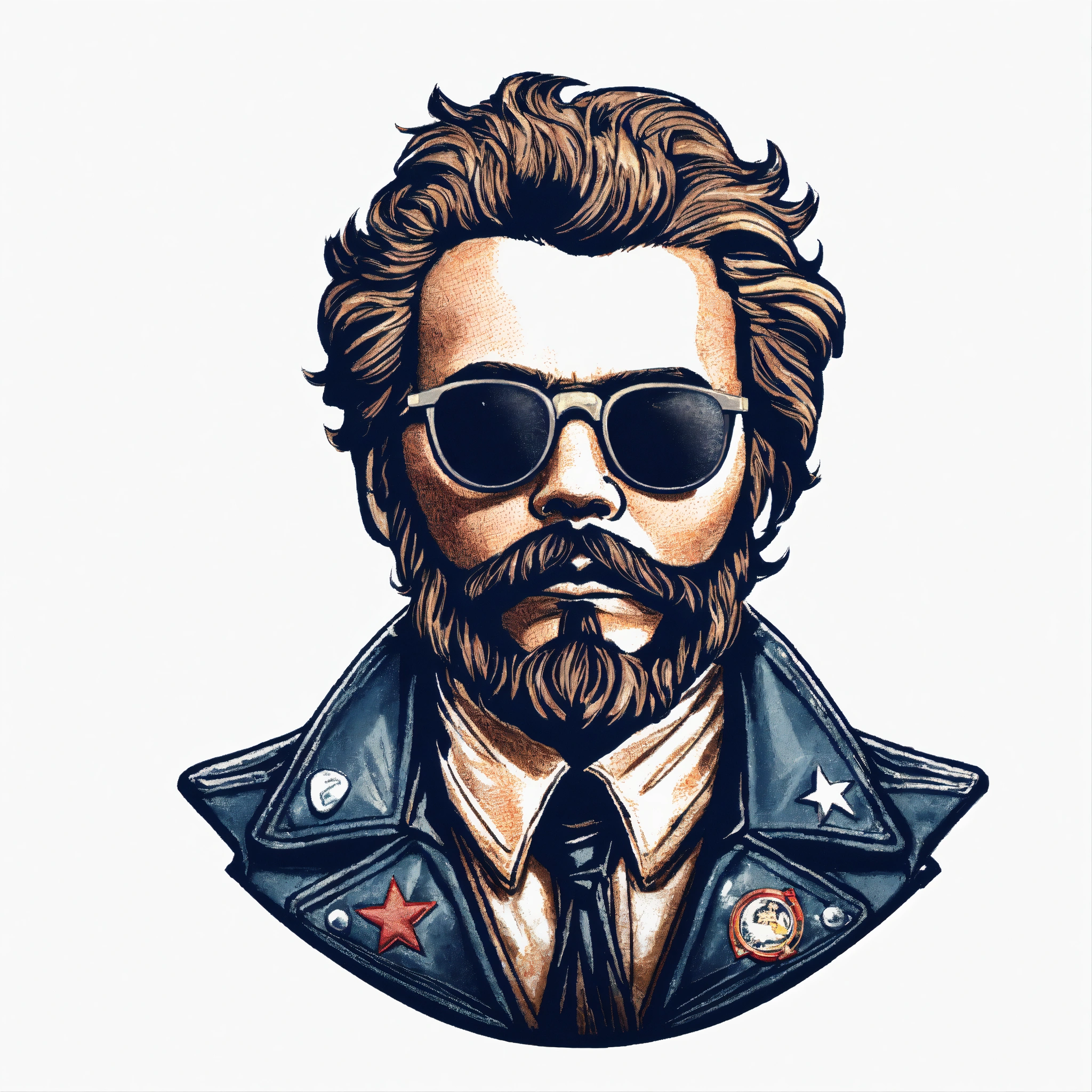 Lexica - Illustration of a cool Karl Marx in a rocker avatar, donning ...