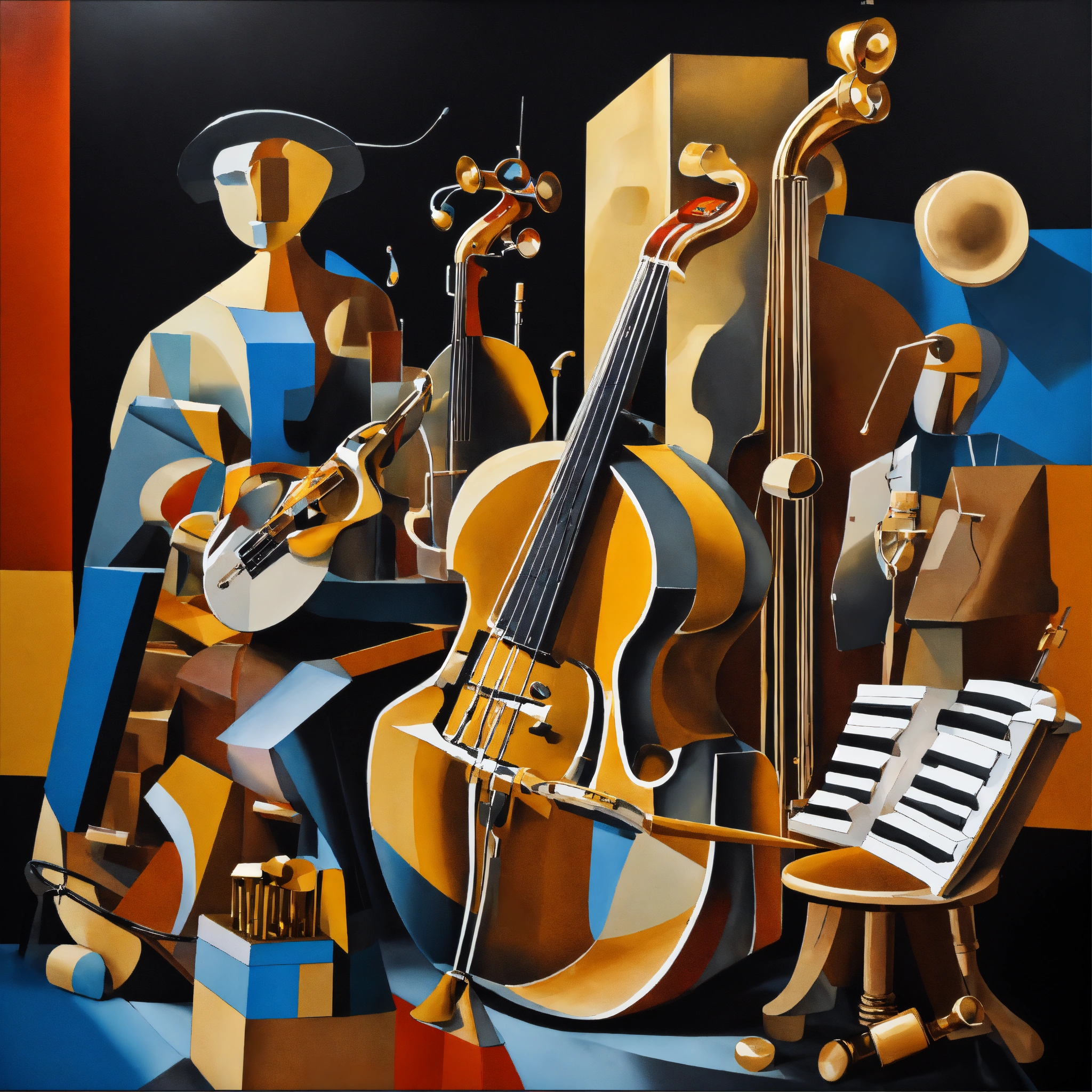 Lexica - Produce a electrifying 3D cubist-inspired painting of jazz ...