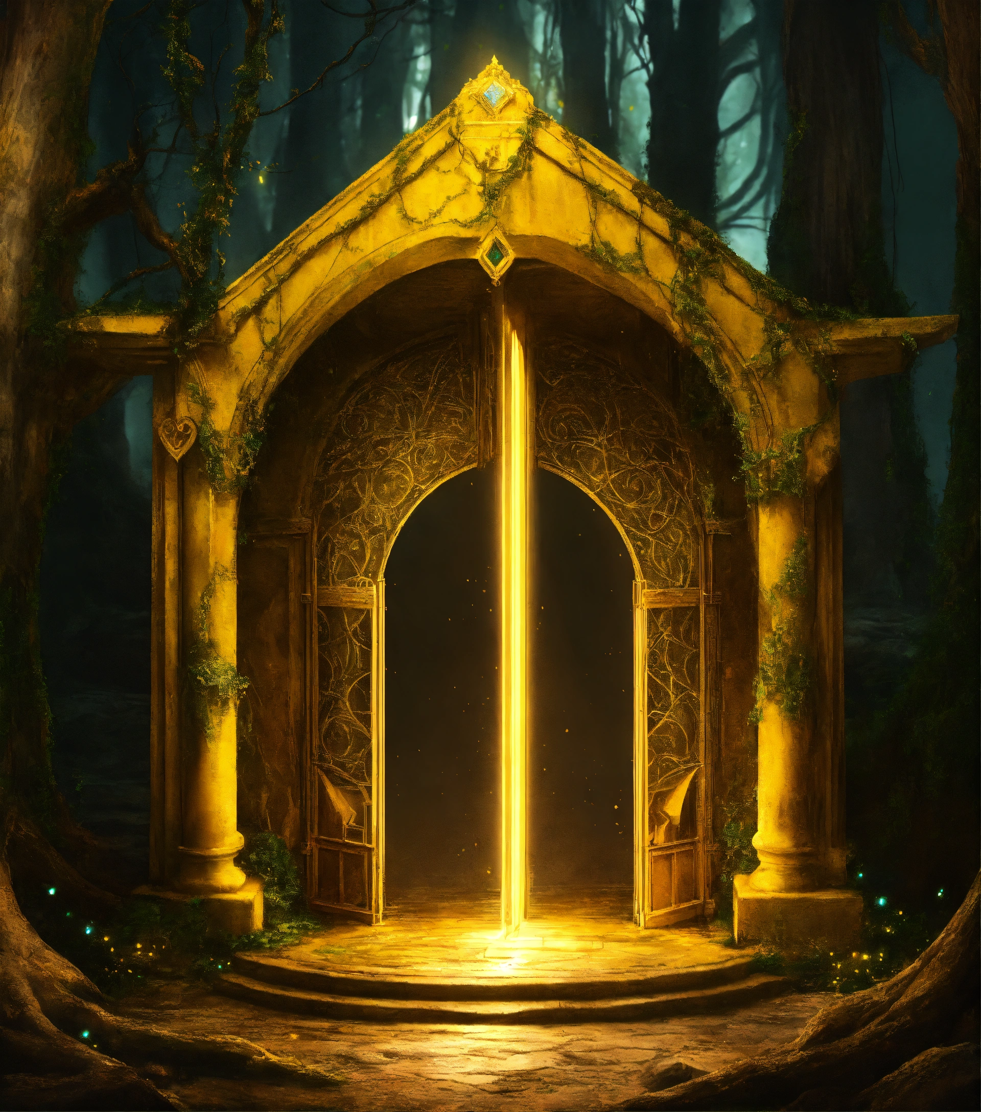 Lexica - Dark yellow magical portal place