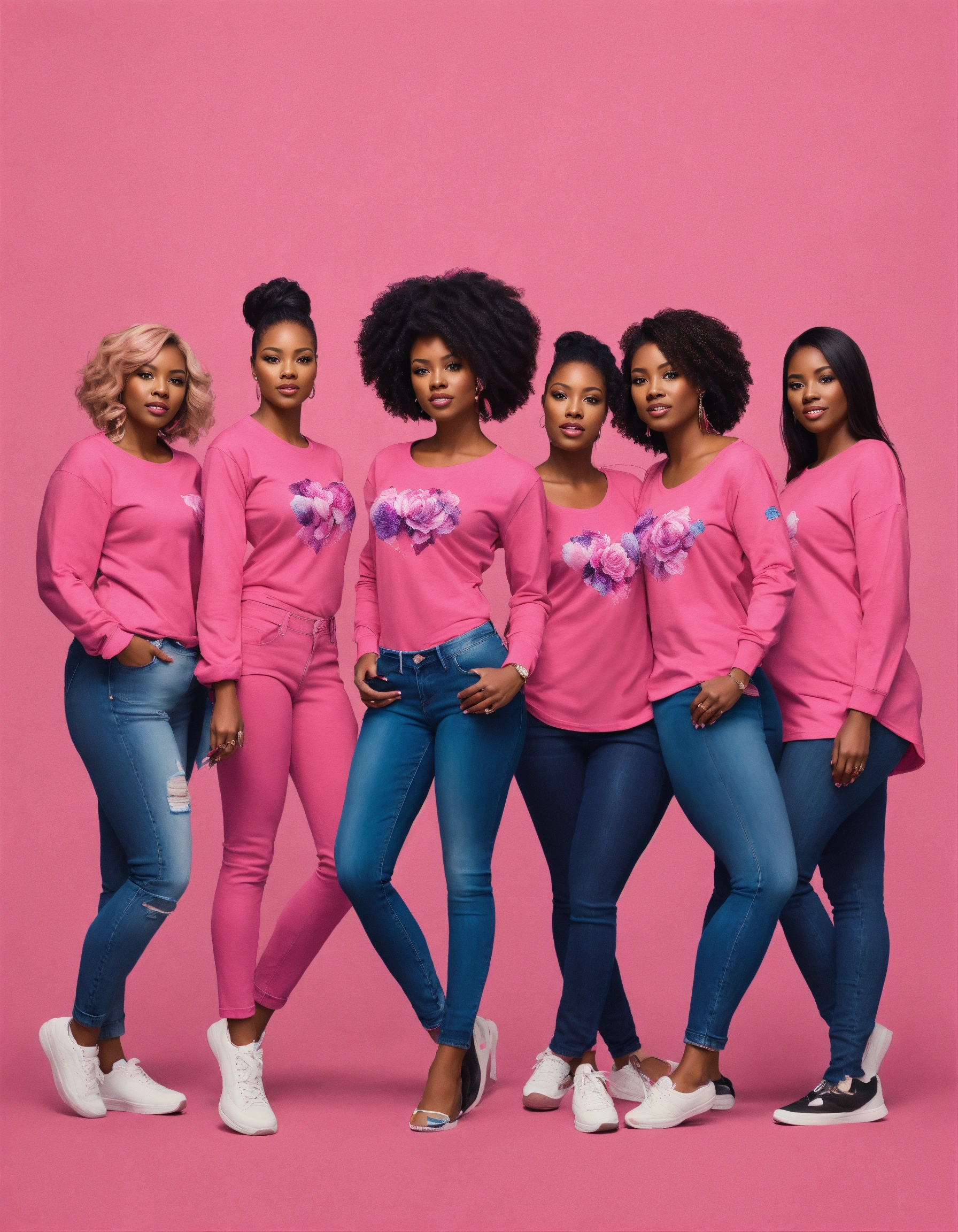 Lexica - Black woman with a diverse group of ladies, dressed in the ...