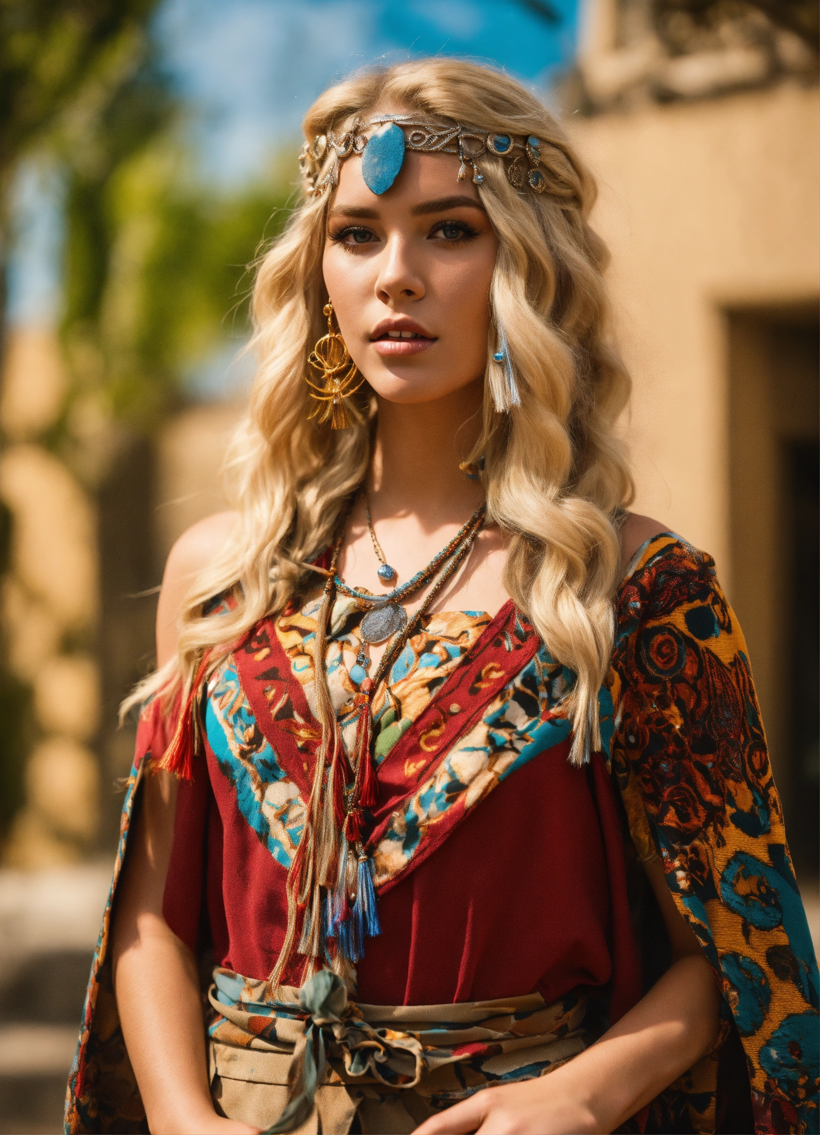 Lexica - Blonde prehistoric woman graduated from fashion school
