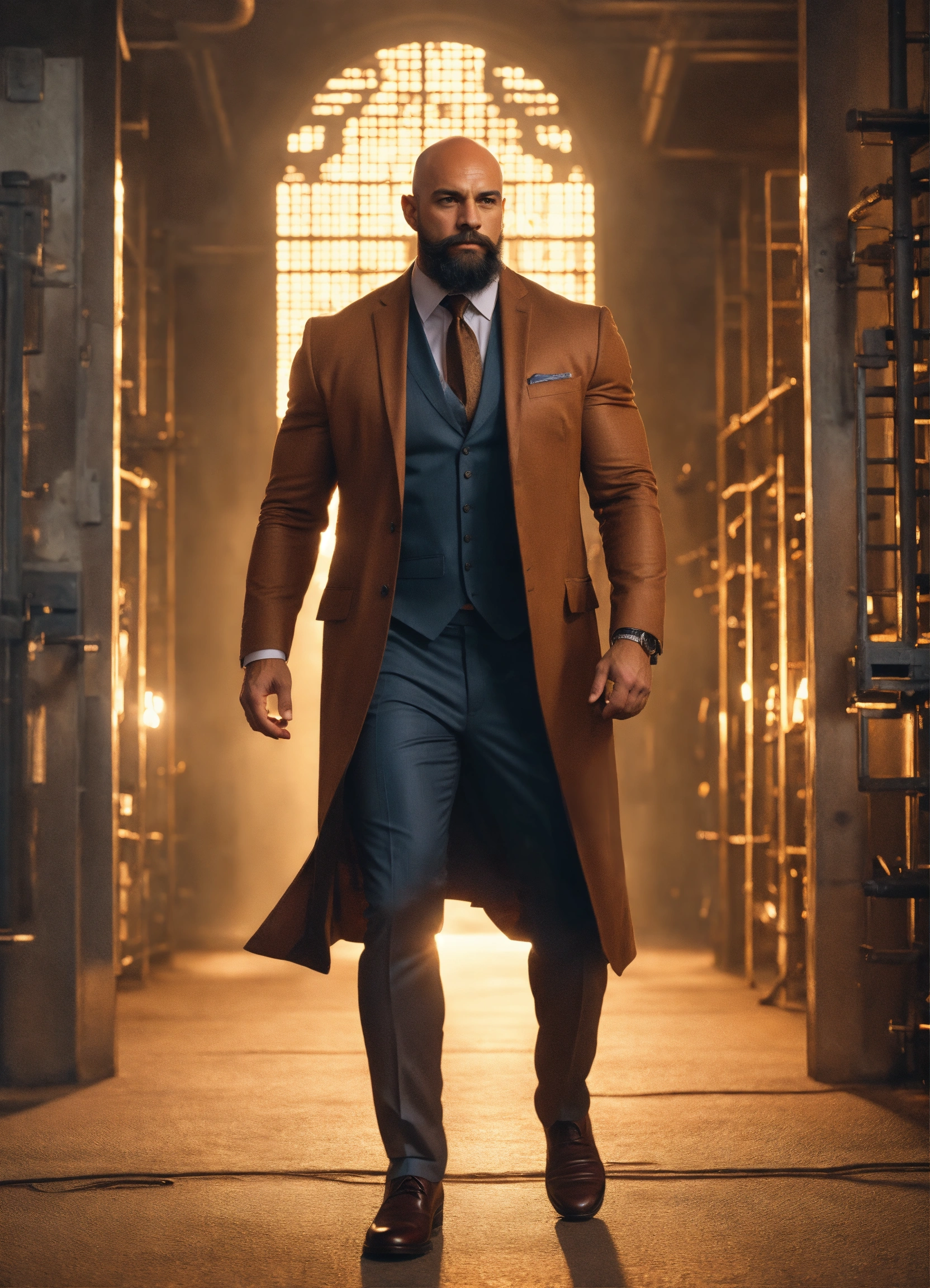 Lexica - Bald well groomed bearded man, a strong muscular handsome ...