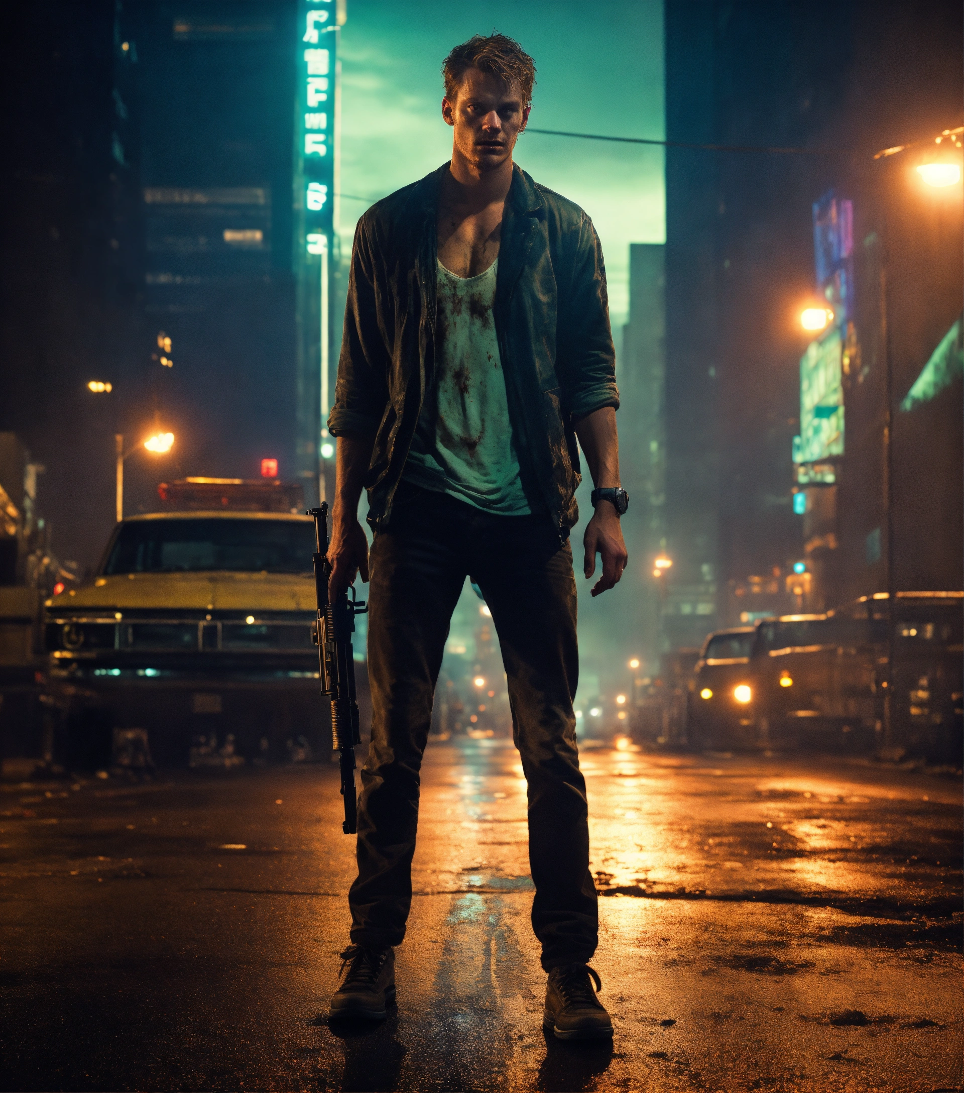 Lexica - Beautiful man tall, kinnaman, survival, dark, walk, city ...