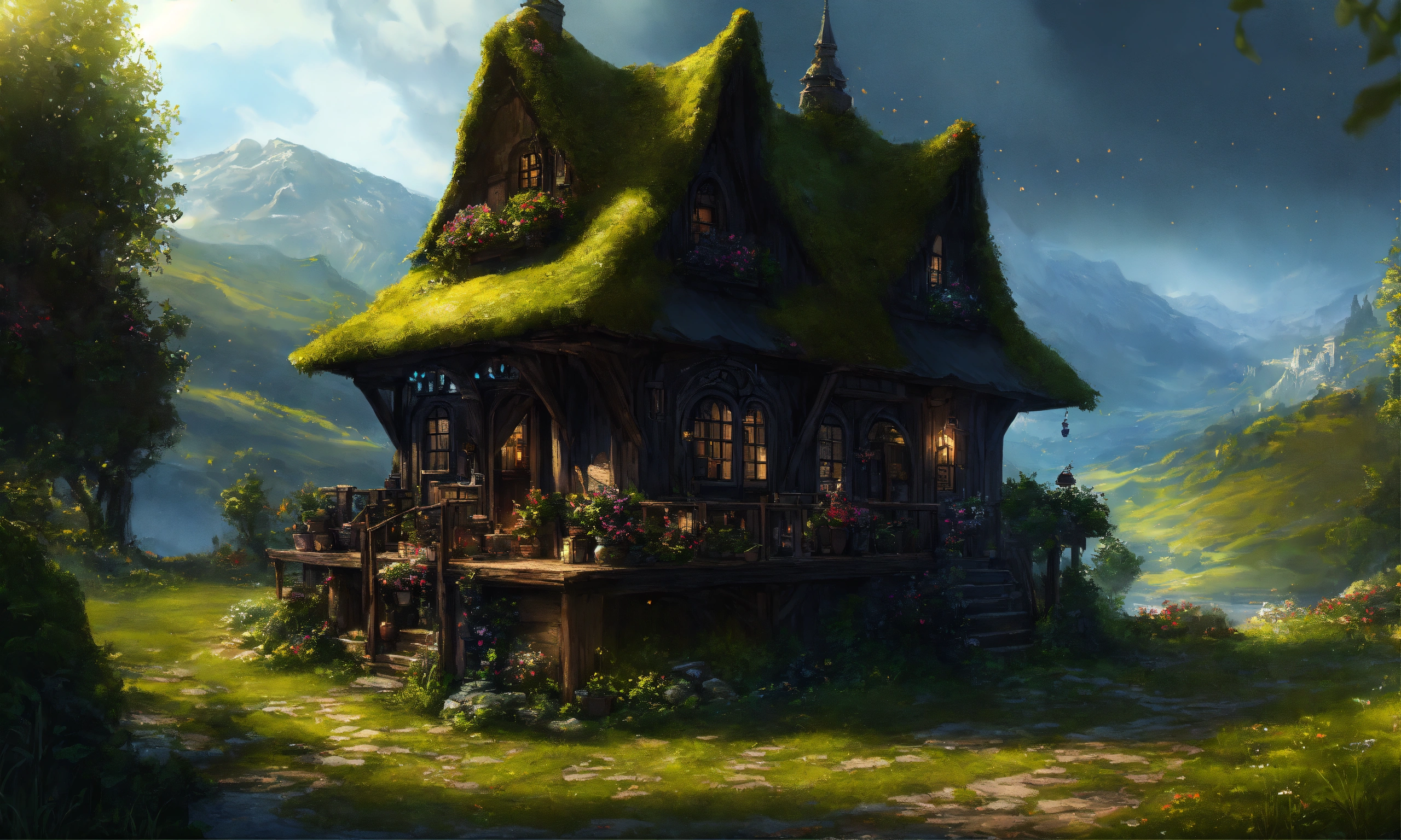 Lexica - Epic beautiful shot of a ultra detailed and very small house ...