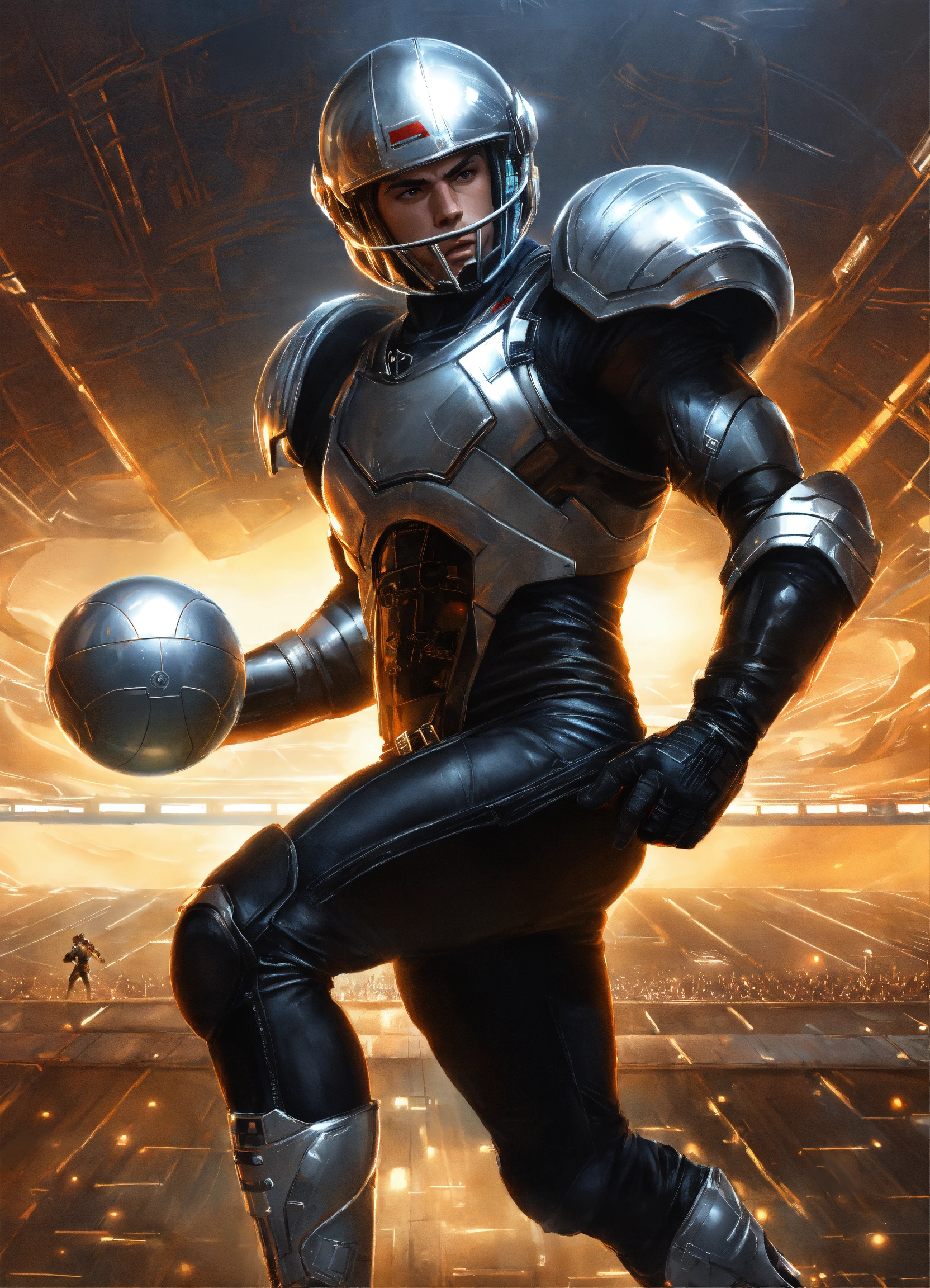 Lexica - Muscular rude male defiant Speedball scifi Player on a steel ...
