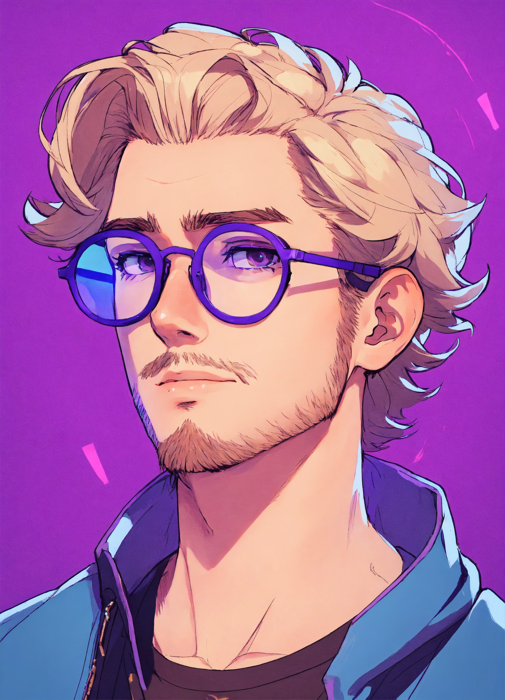 Lexica - A male gaming streamer, blonde hair, clean shaved, short wavy ...