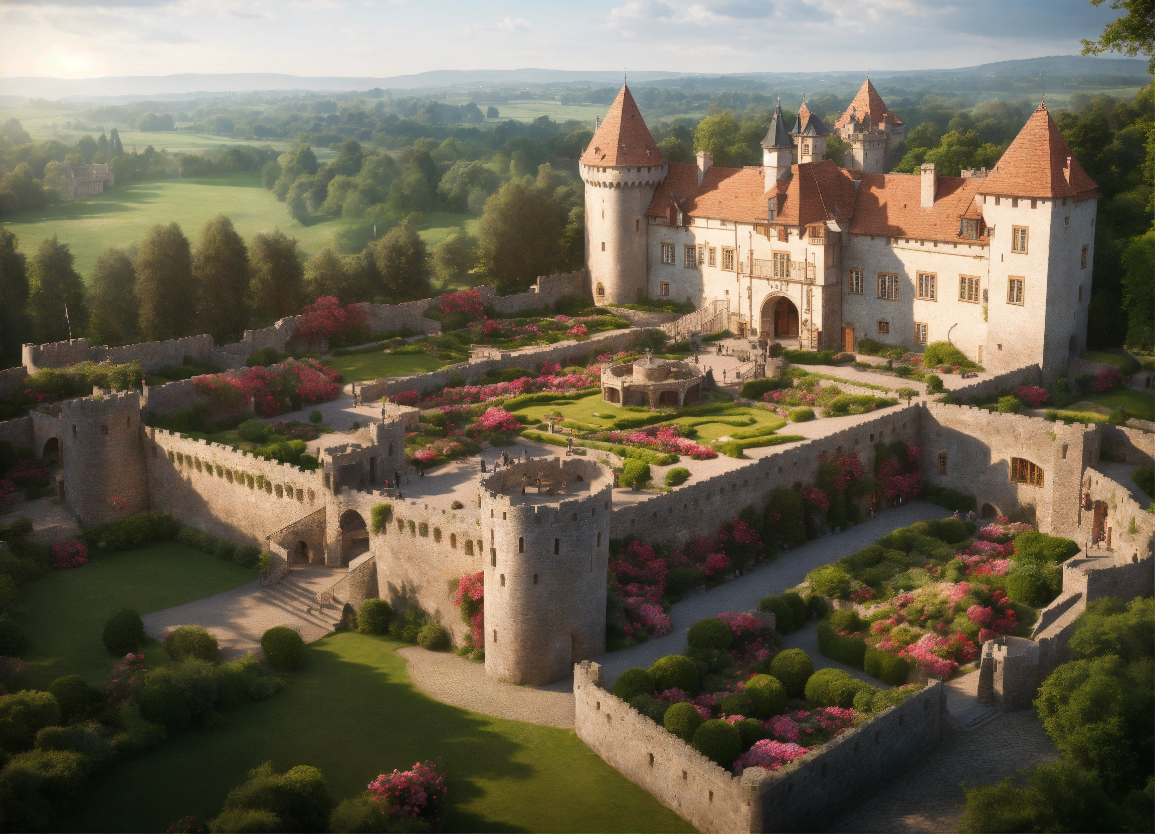 Lexica - Ultra realistic, photorealistic, bird's eye view of a small ...