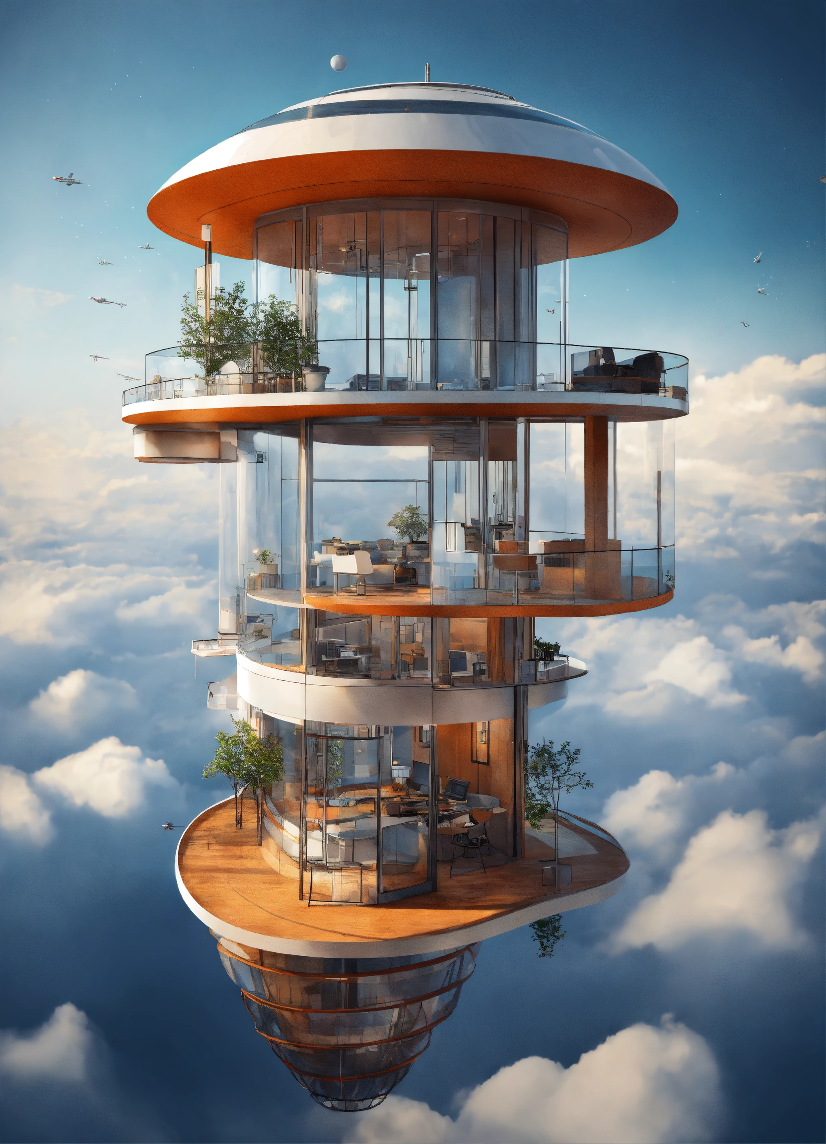 Lexica - New tiny flying apartment 2d blueprint, draw, modern ...