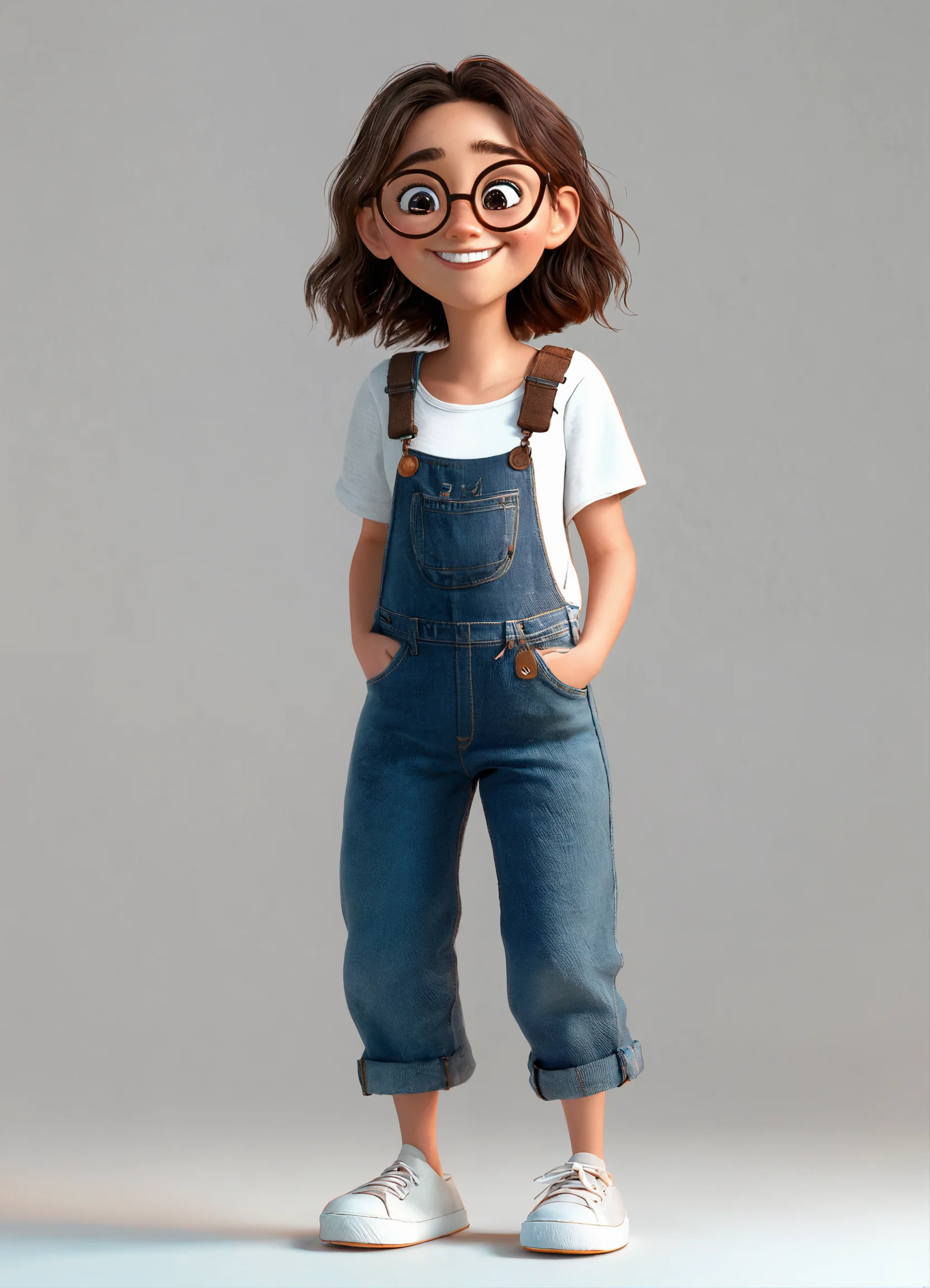 Lexica - Cute girl wearing dark brown round glasses named Lydia, Pixar ...