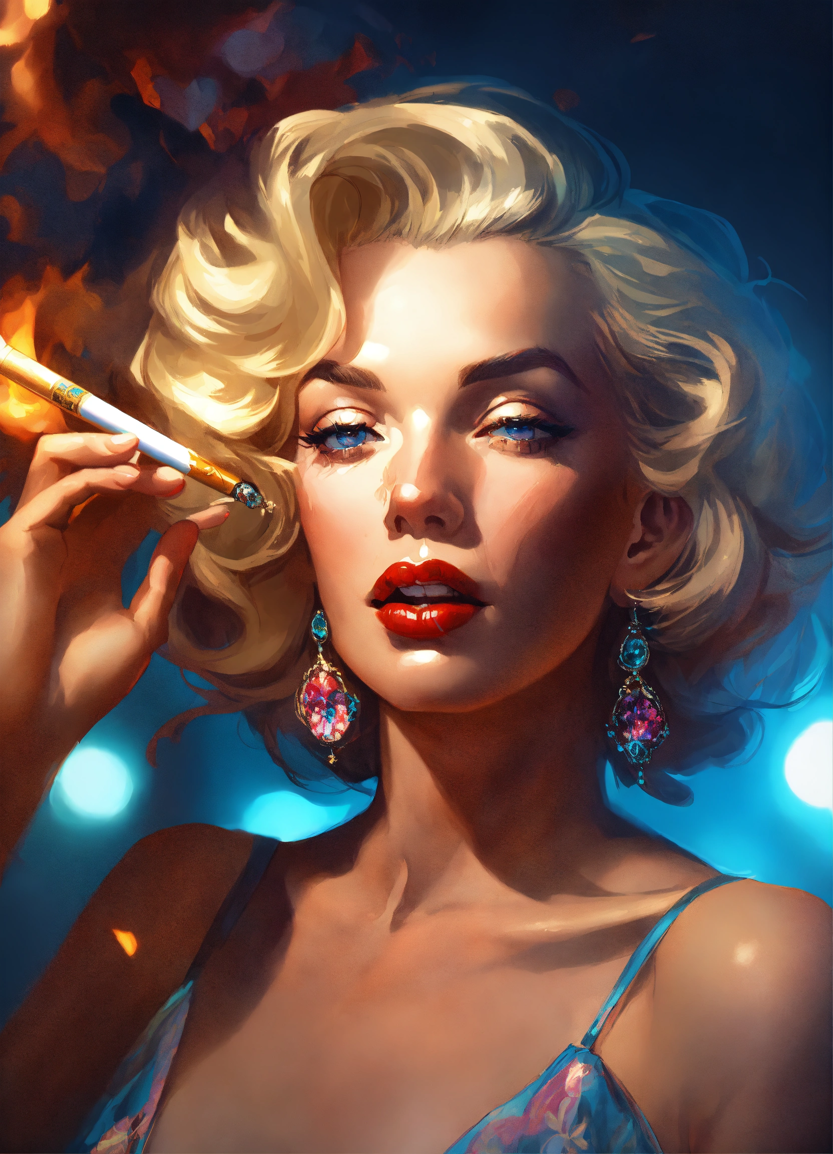 Lexica - "Marilyn Monroe smoking a cigarette", "head and shoulders ...
