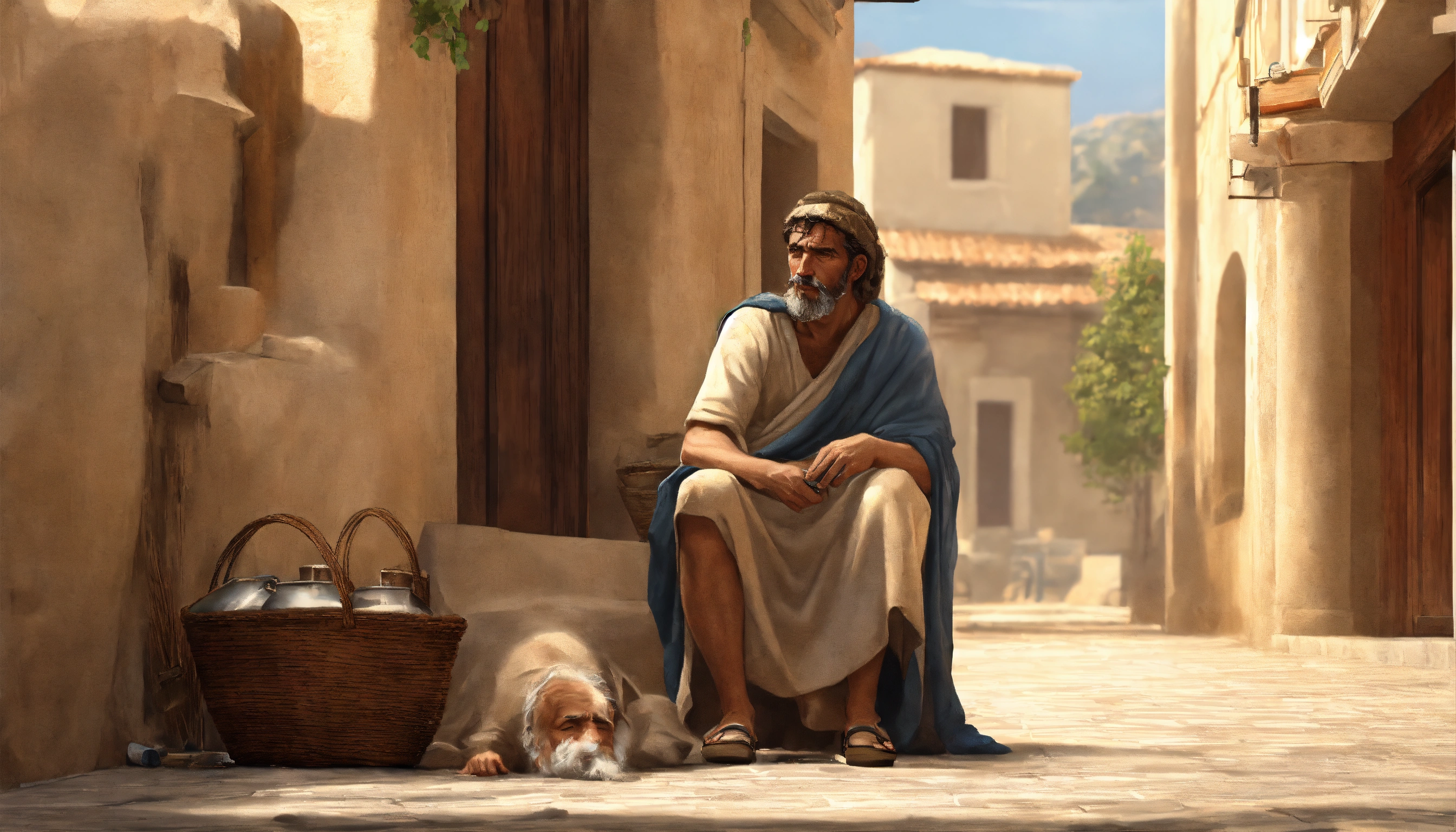 Lexica - Man from ancient Greece, poor, assisting the needy, in the ...