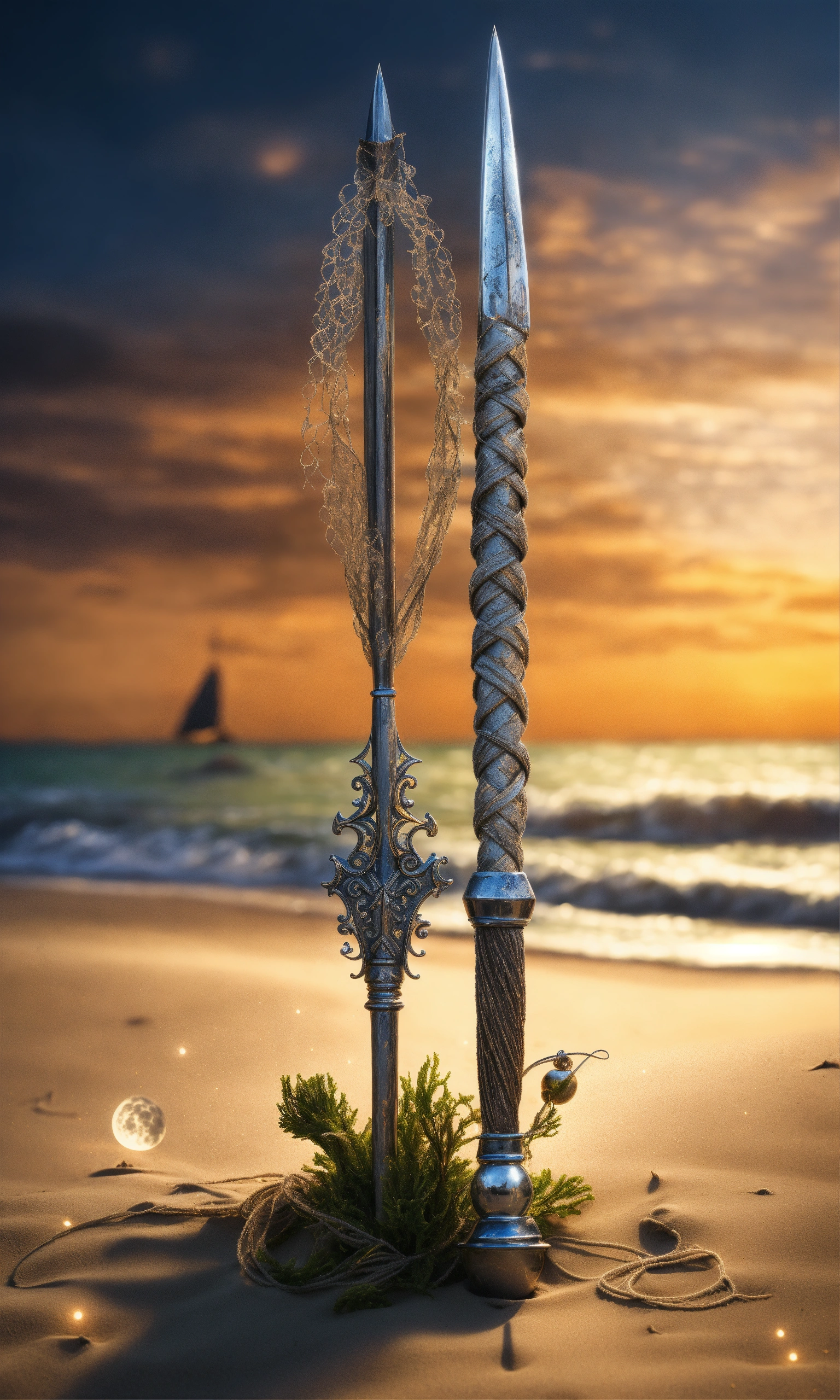 Lexica - 8k, picture of a narrow and delicate toothed fishing spear ...