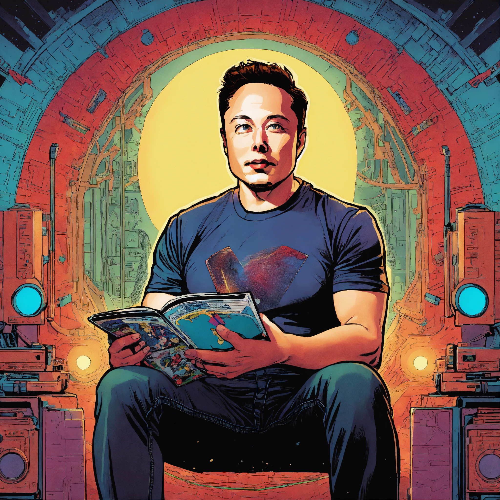 Lexica - INPUT = Elon Musk OUTPUT = Elon Musk, Retro comic style ...