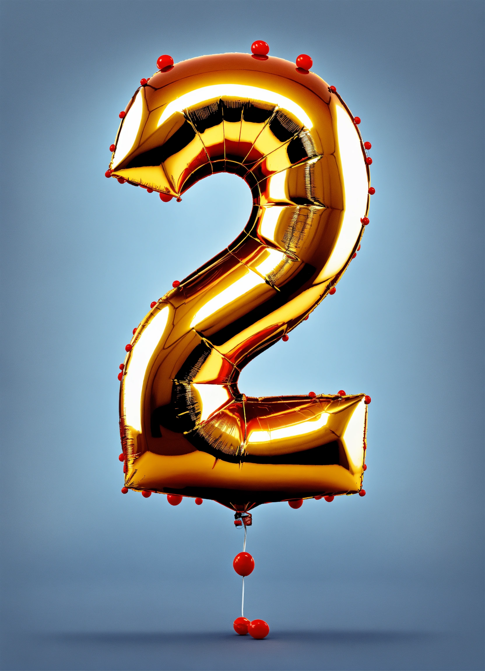 Lexica - Balloon in shape of the number 2, cartoon style, well shaded ...