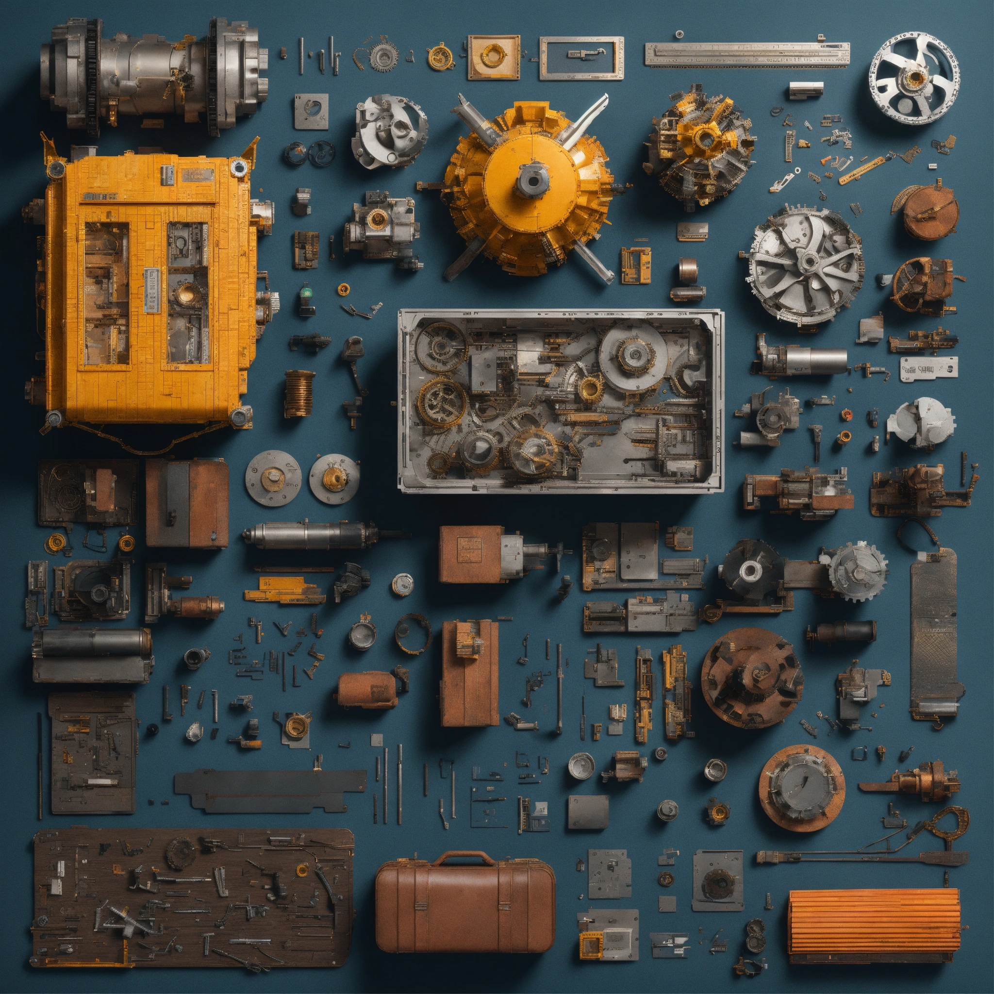 Lexica - Detailed mechanical parts, Costumes and props, Knolling ...