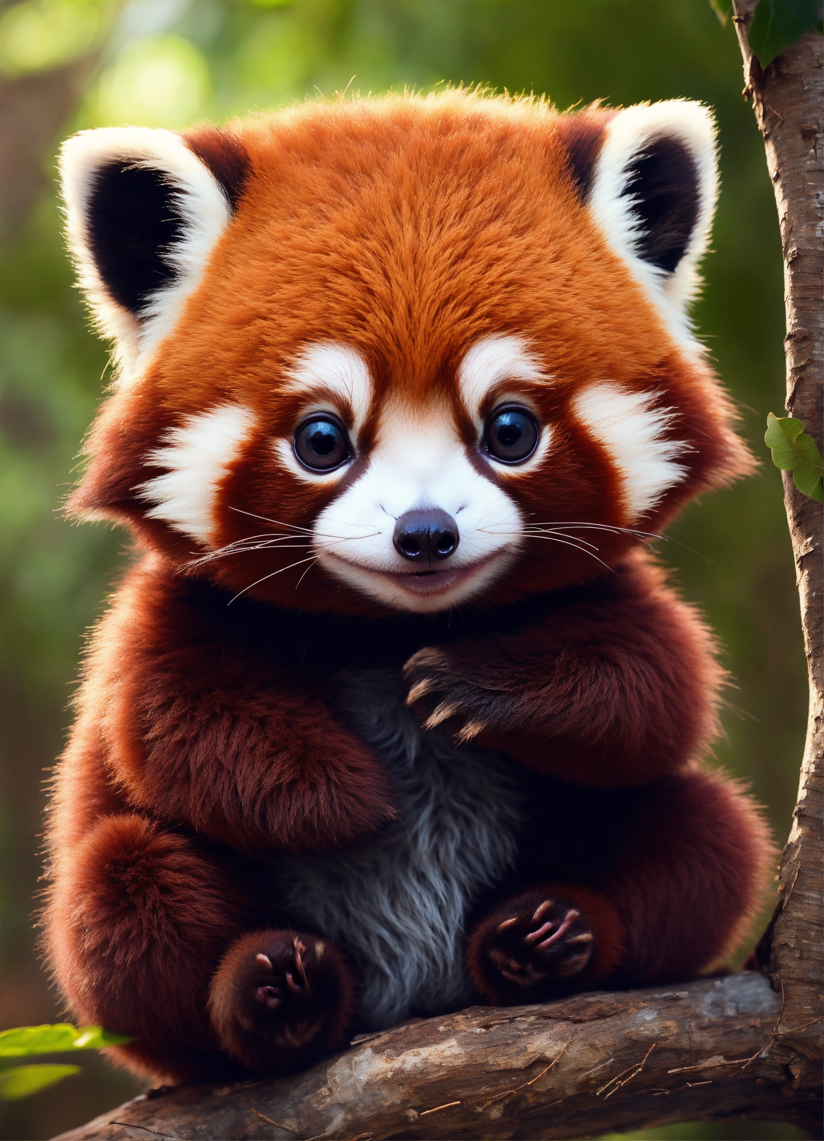 Lexica - The cutest baby red panda sloth with big eyes, animated ...
