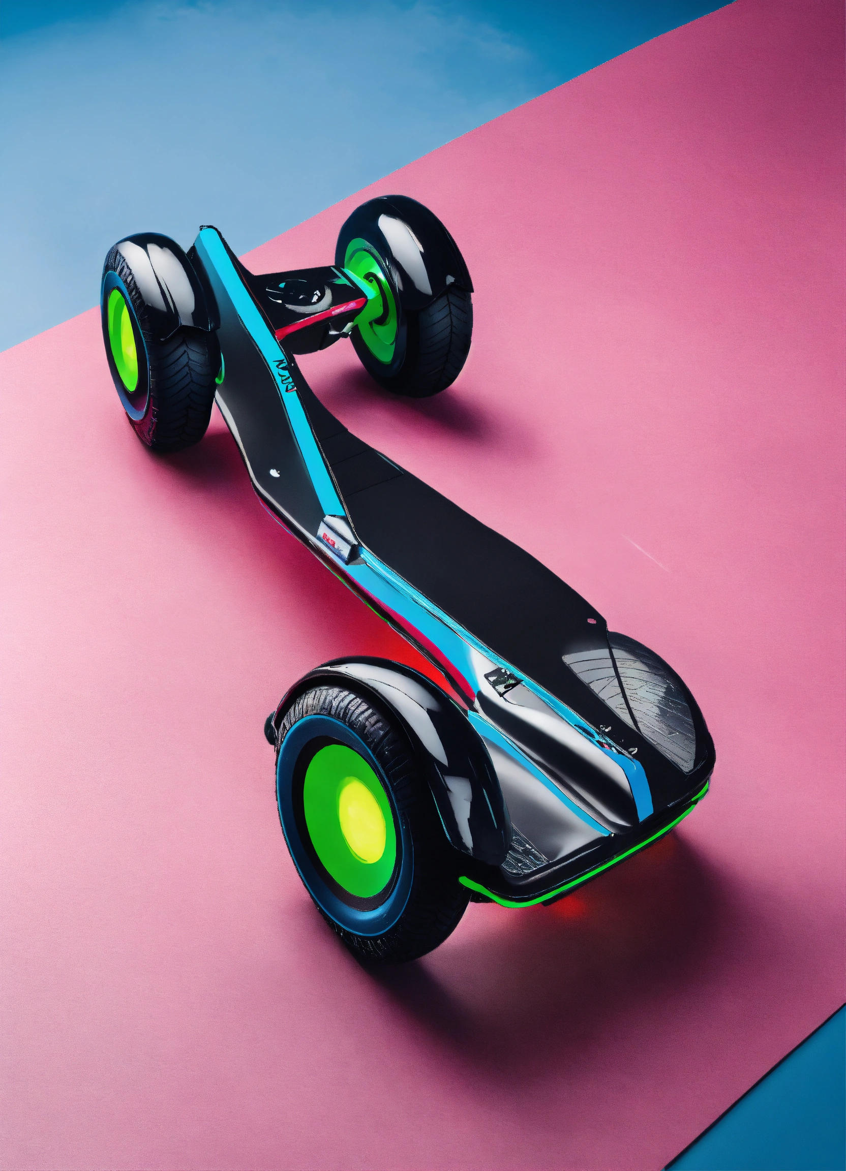 Lexica - Hoverboard on plain background.