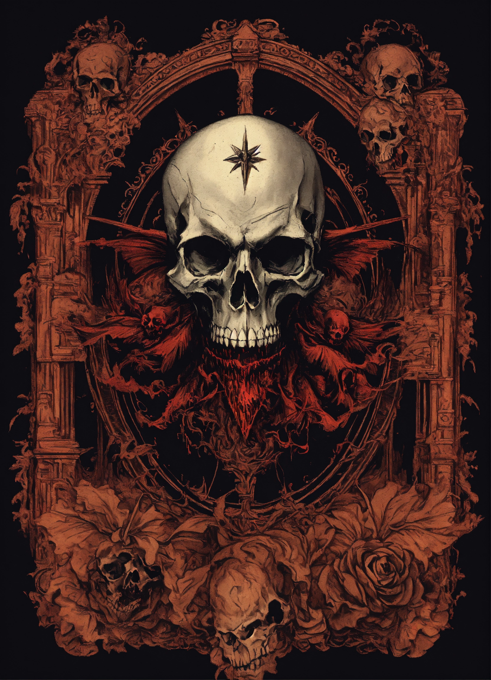 Lexica - Victorian style, satanic symbols, angry vampire skull, crow ...