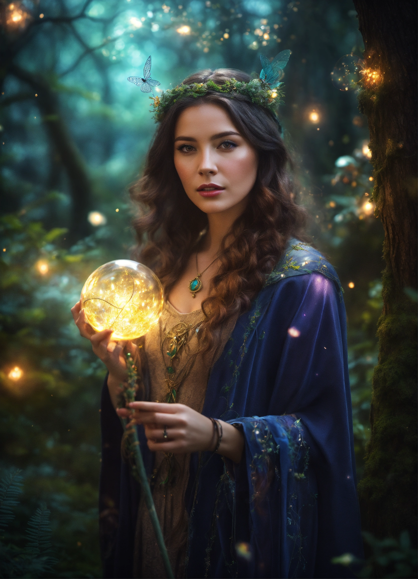 Lexica - Photorealistic portrait of an adult female wizard with modern ...