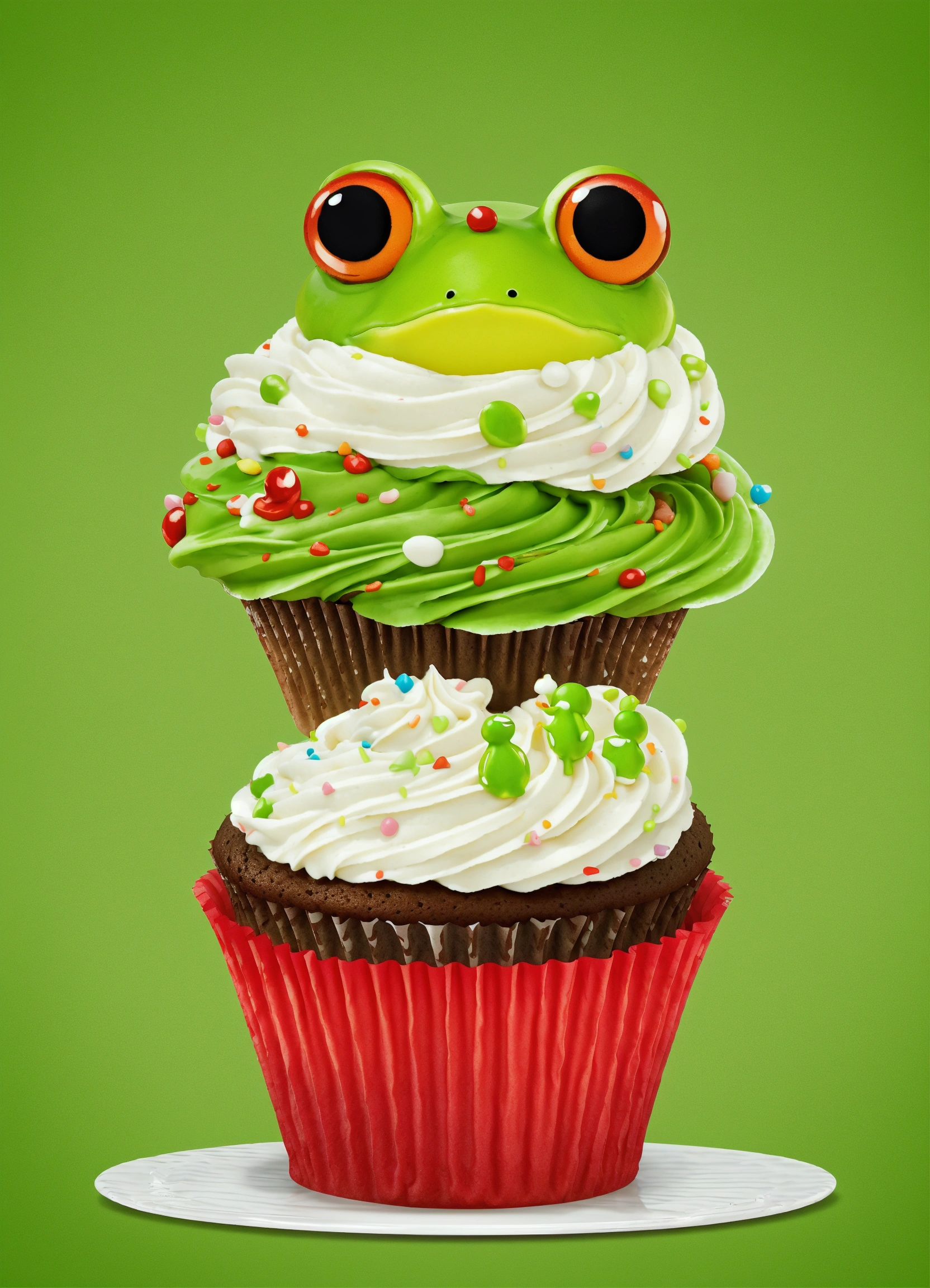 Lexica - Vector art frog cupcake, cupcake bottom with blob resembling ...