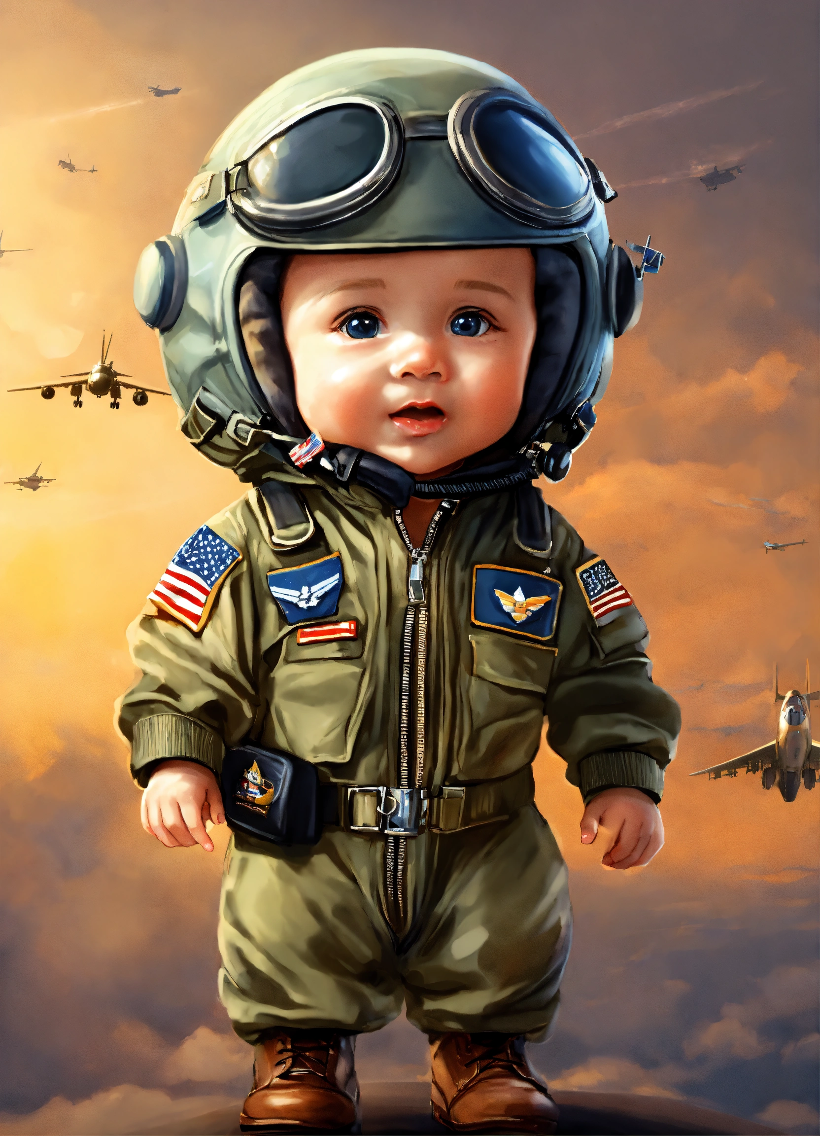 Lexica - Cute baby United States of America Air Force pilot ...