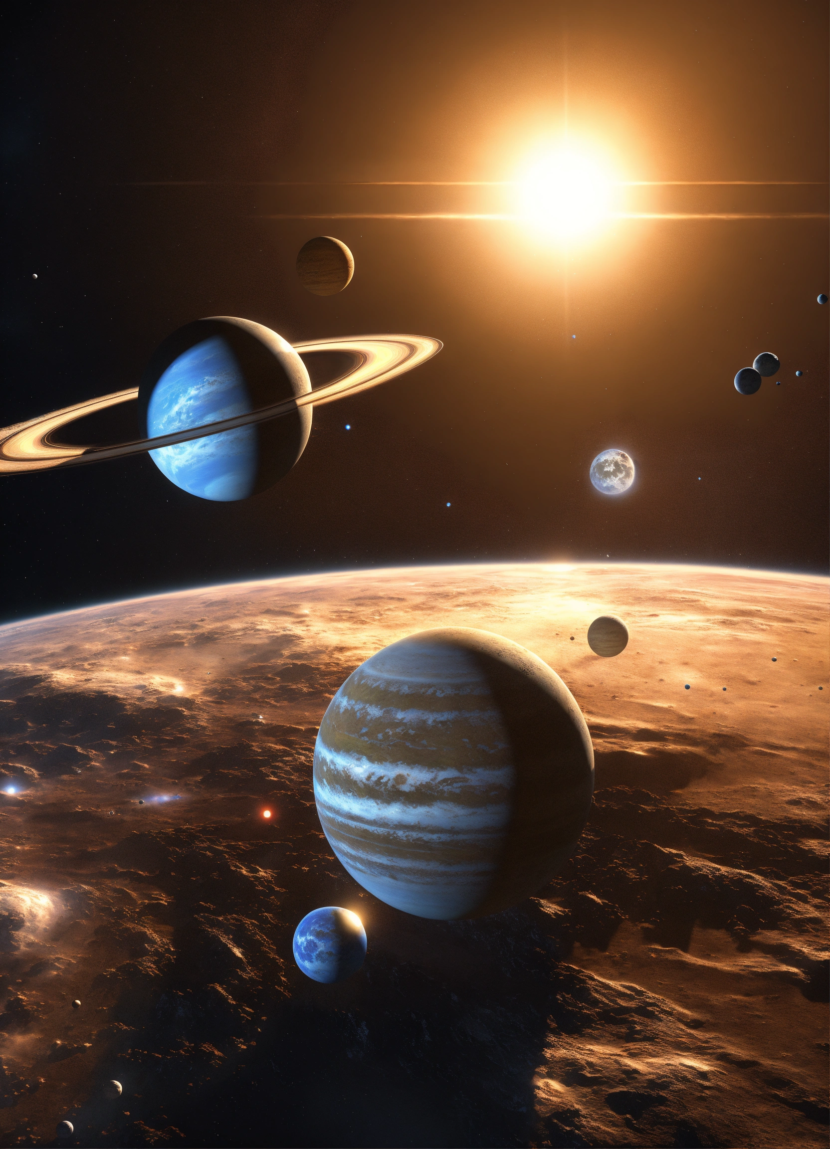 Lexica - Solar system, unreal engine render, 8k