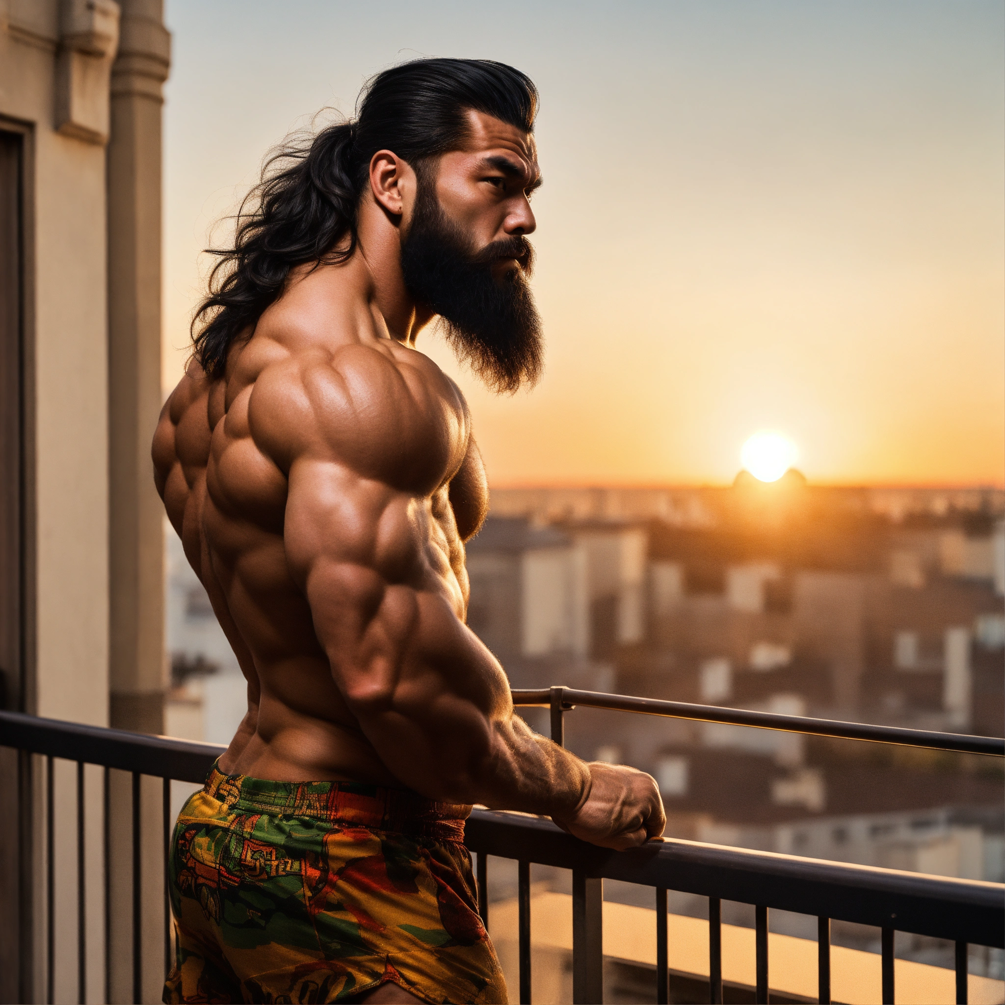 Lexica - 30-year-old hairy man with big muscles, E. Honda from Street ...