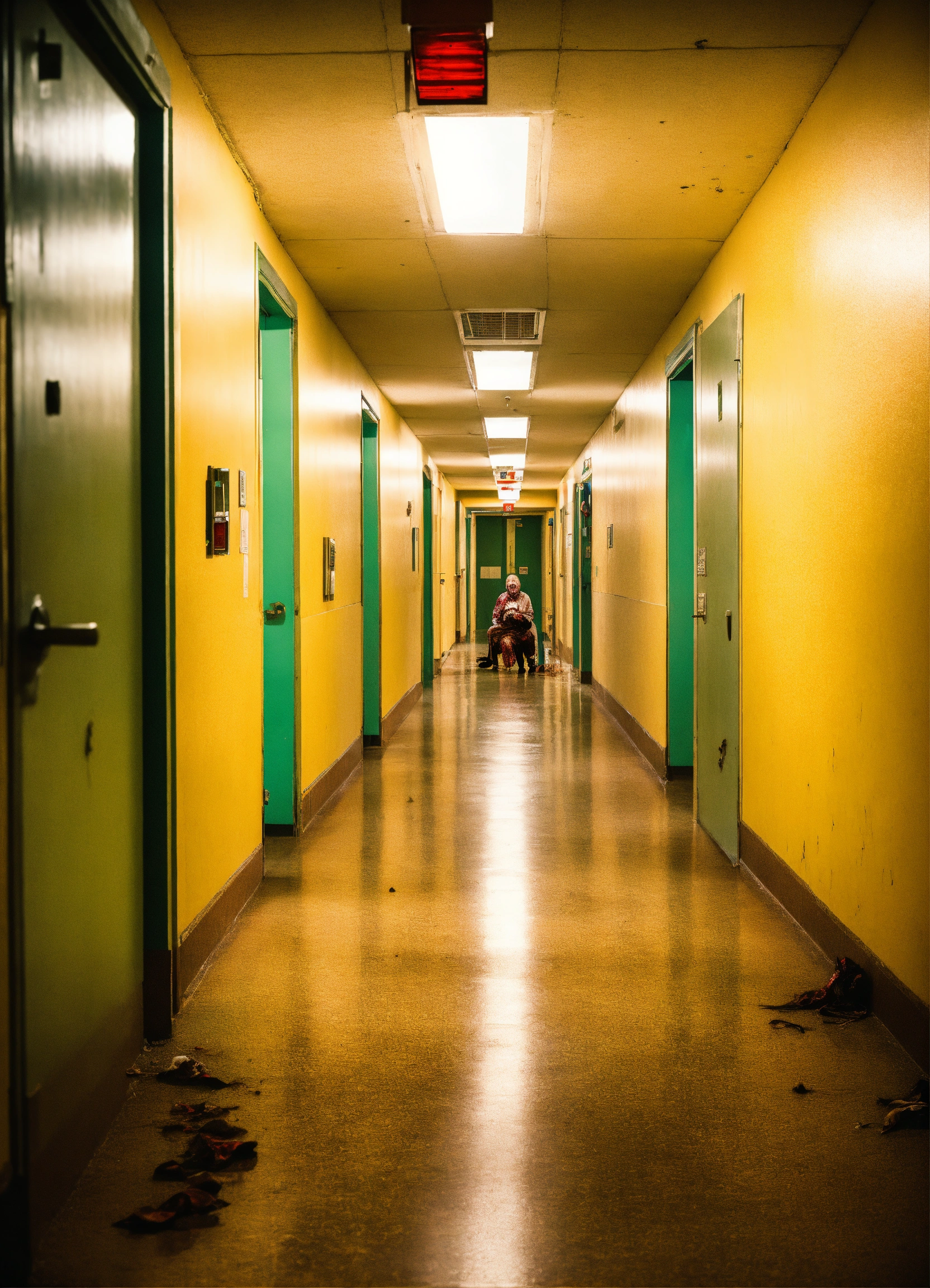 Lexica - Documentary photography of zombie apocalypse inside a corridor ...