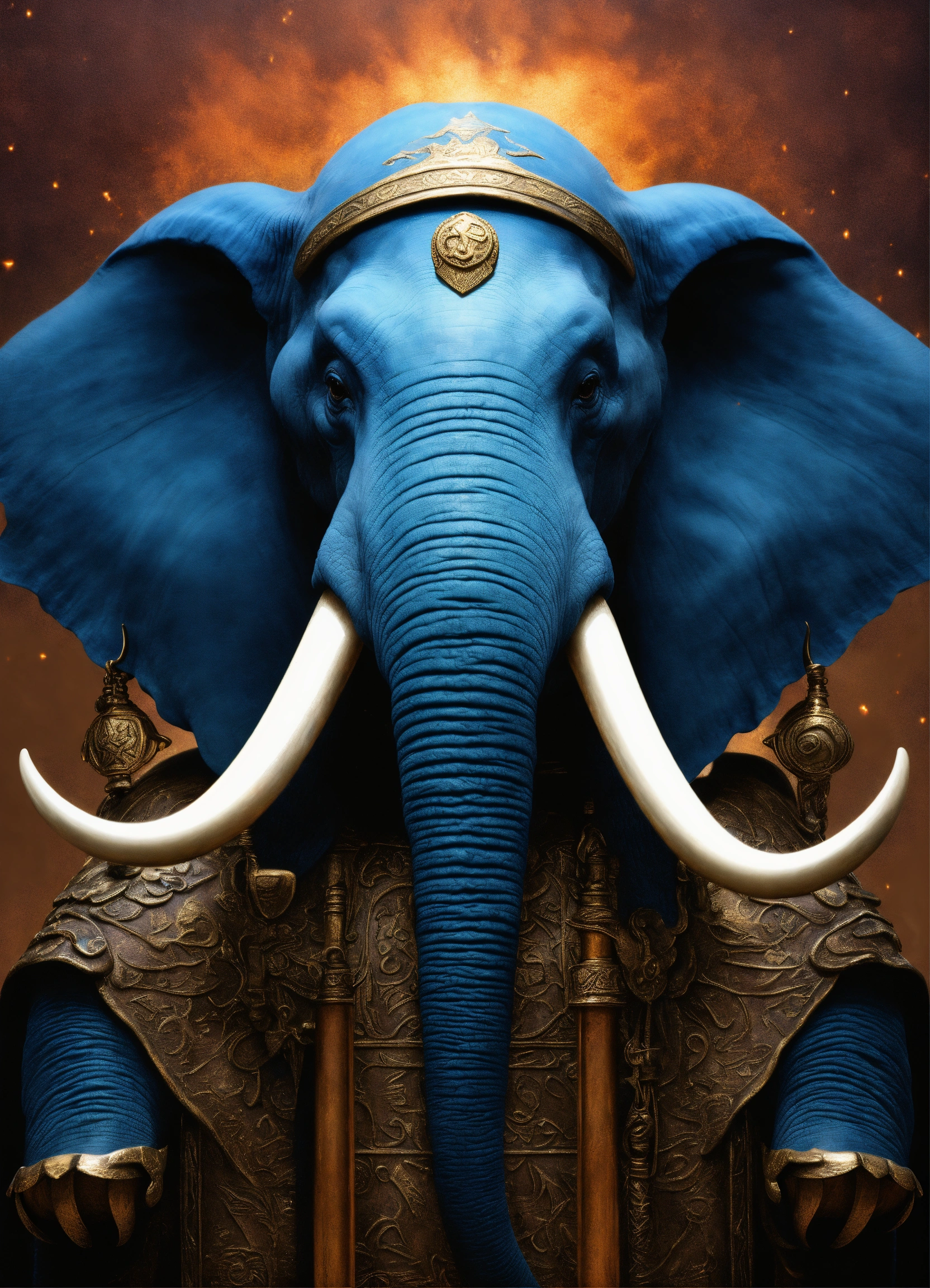 Lexica - Fantasy Portrait of a Loxodon sorcerer, bronze tusks, soft ...