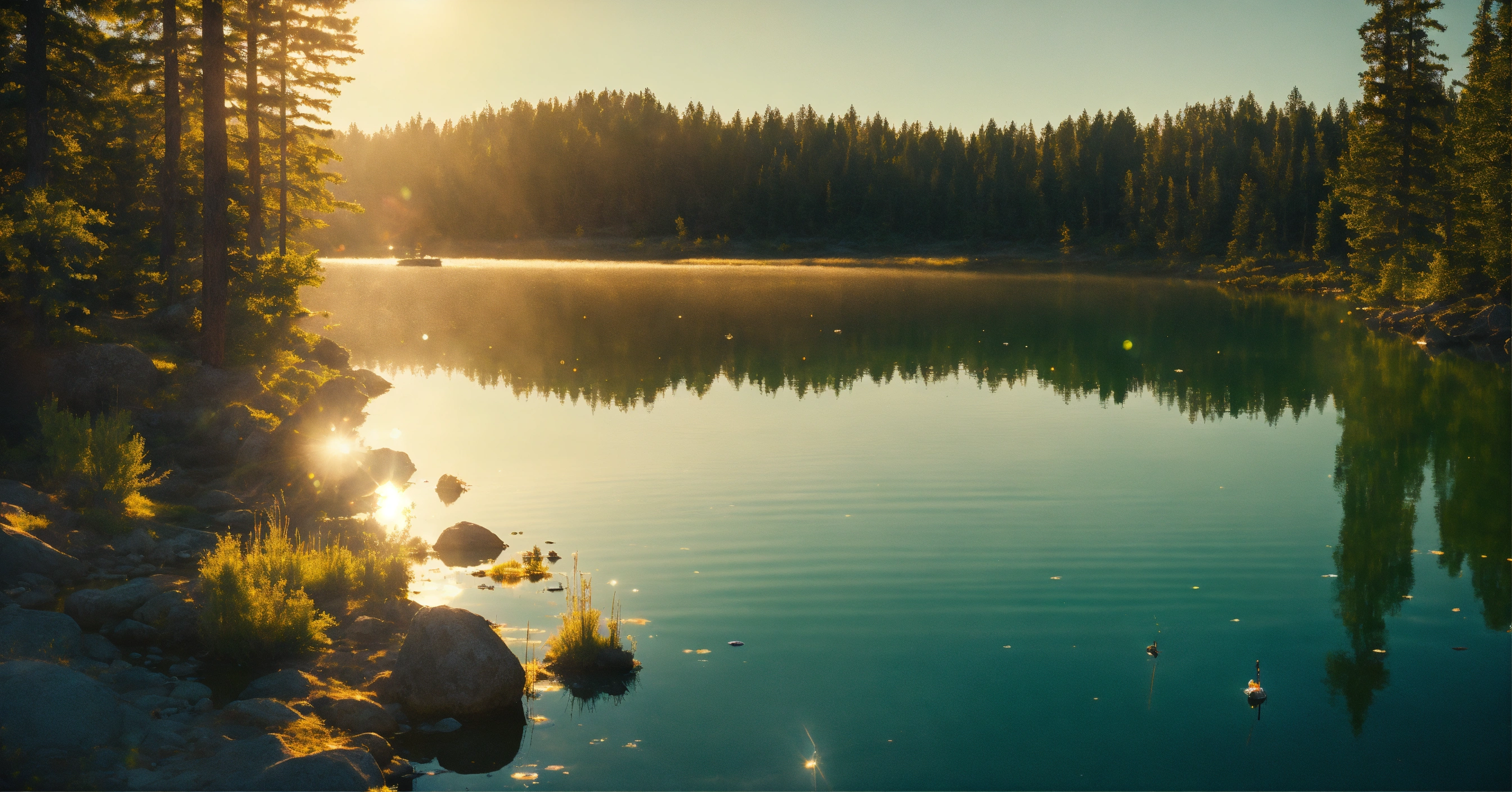 Lexica - Crystal clear lake, pixar style, intricate detail, film grain ...