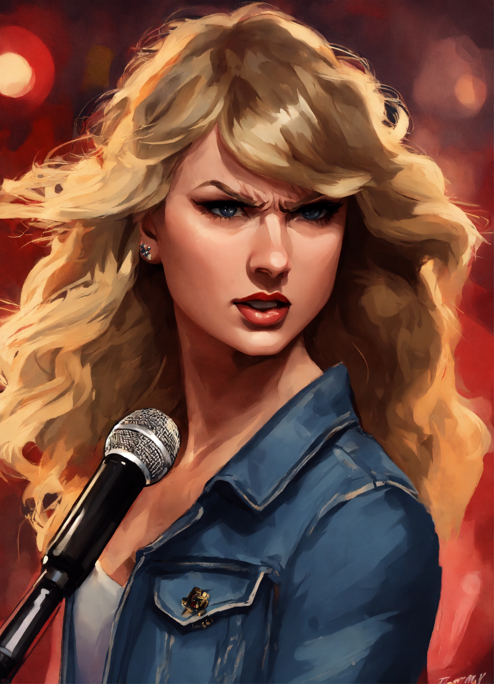 Lexica - Charicature of Taylor swift angry at Jon Mayer